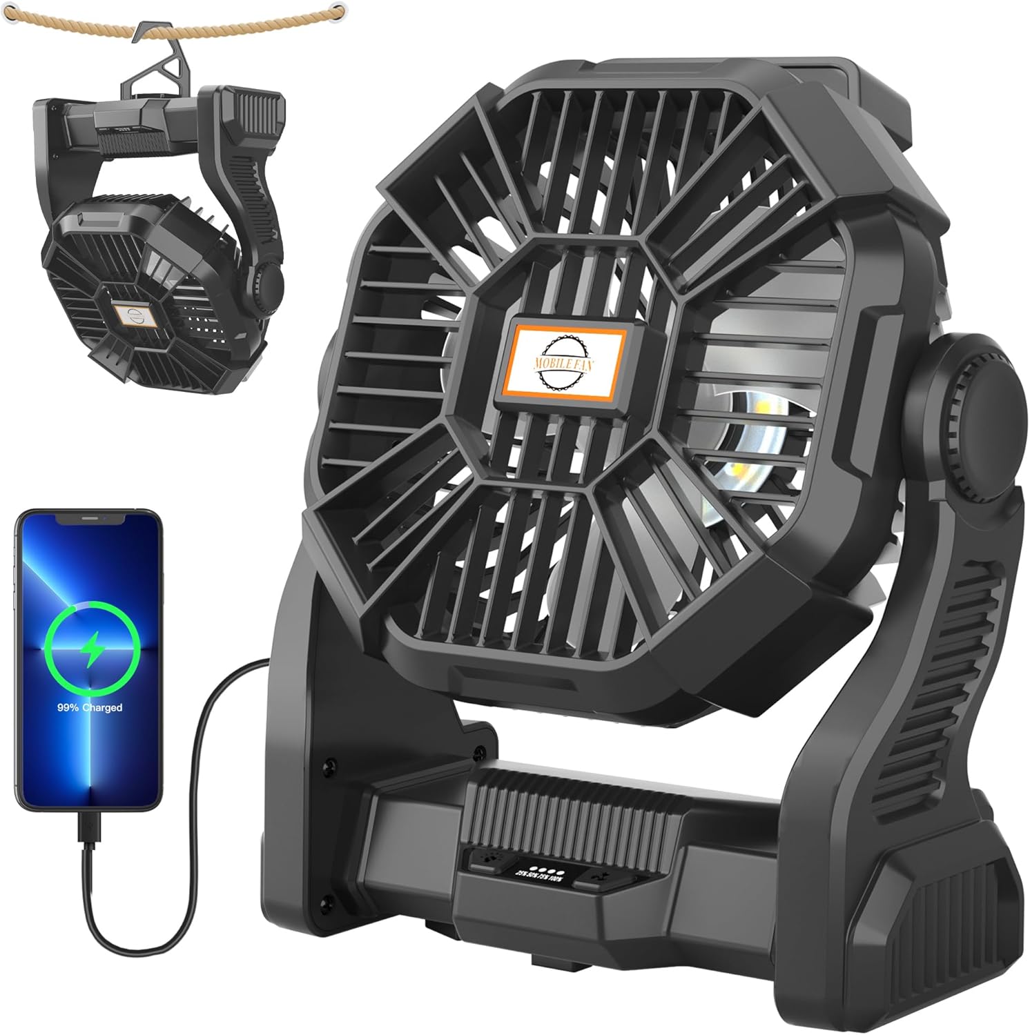 Amazon.com: TDLOL Battery Operated Fan, Up 38H Rechargeable Camping Fan ...