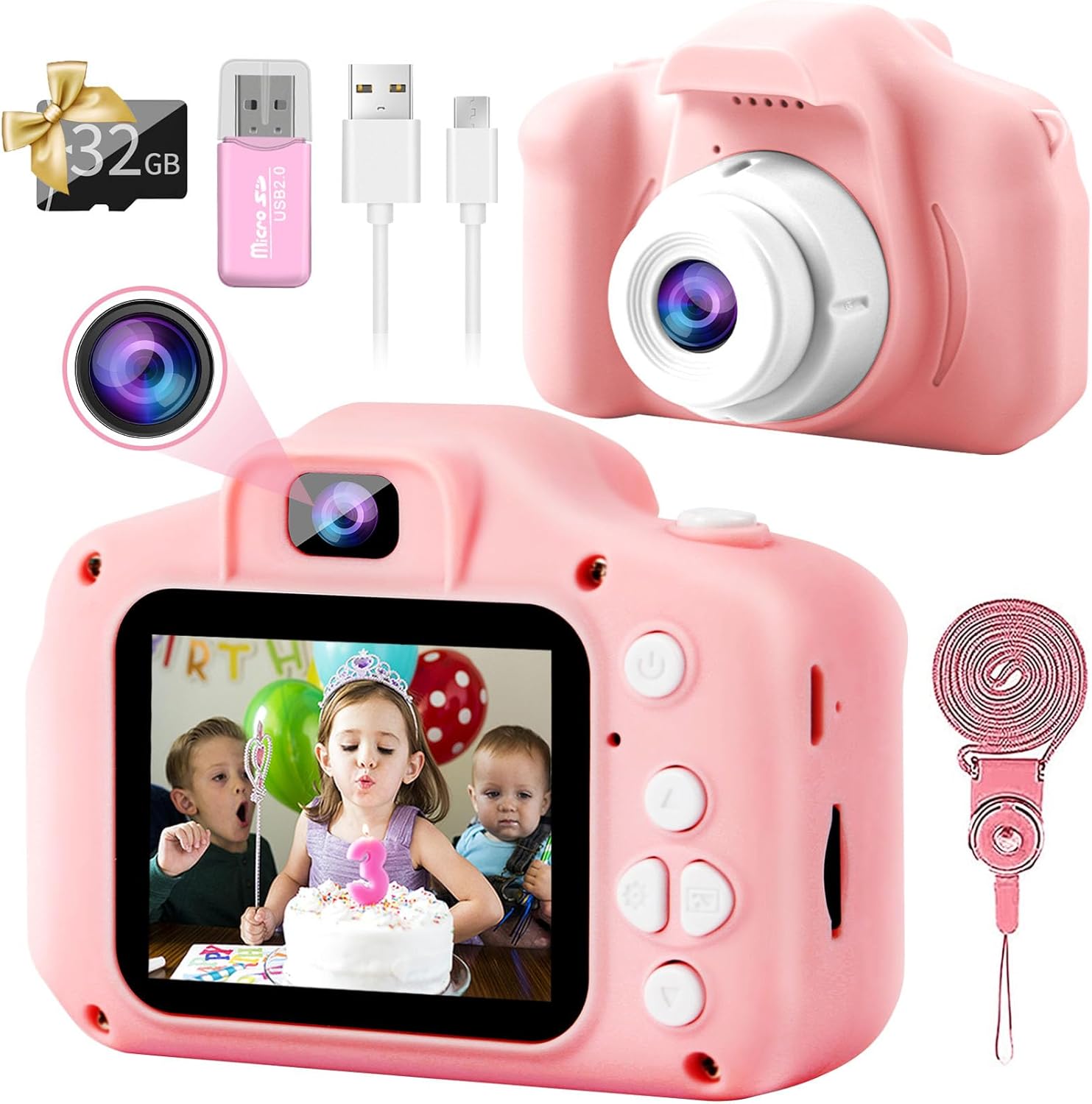 Amazon.com: Texpot Kids Camera for Girls Kids Digital Camera, 1080P HD ...