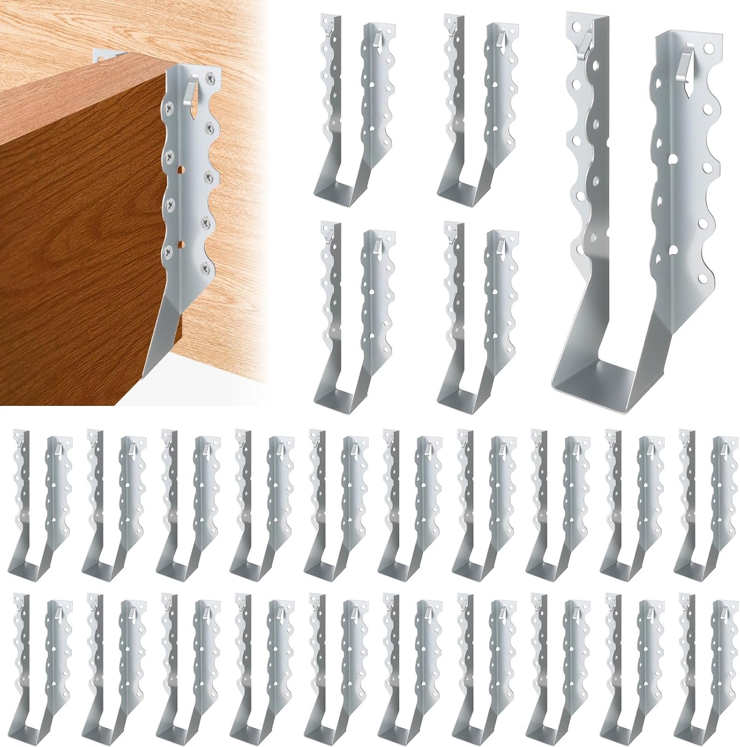 Amazon.com: Mixiflor 25 Pcs 2x6 Joist Hangers for Wood, 20 Gauge ...