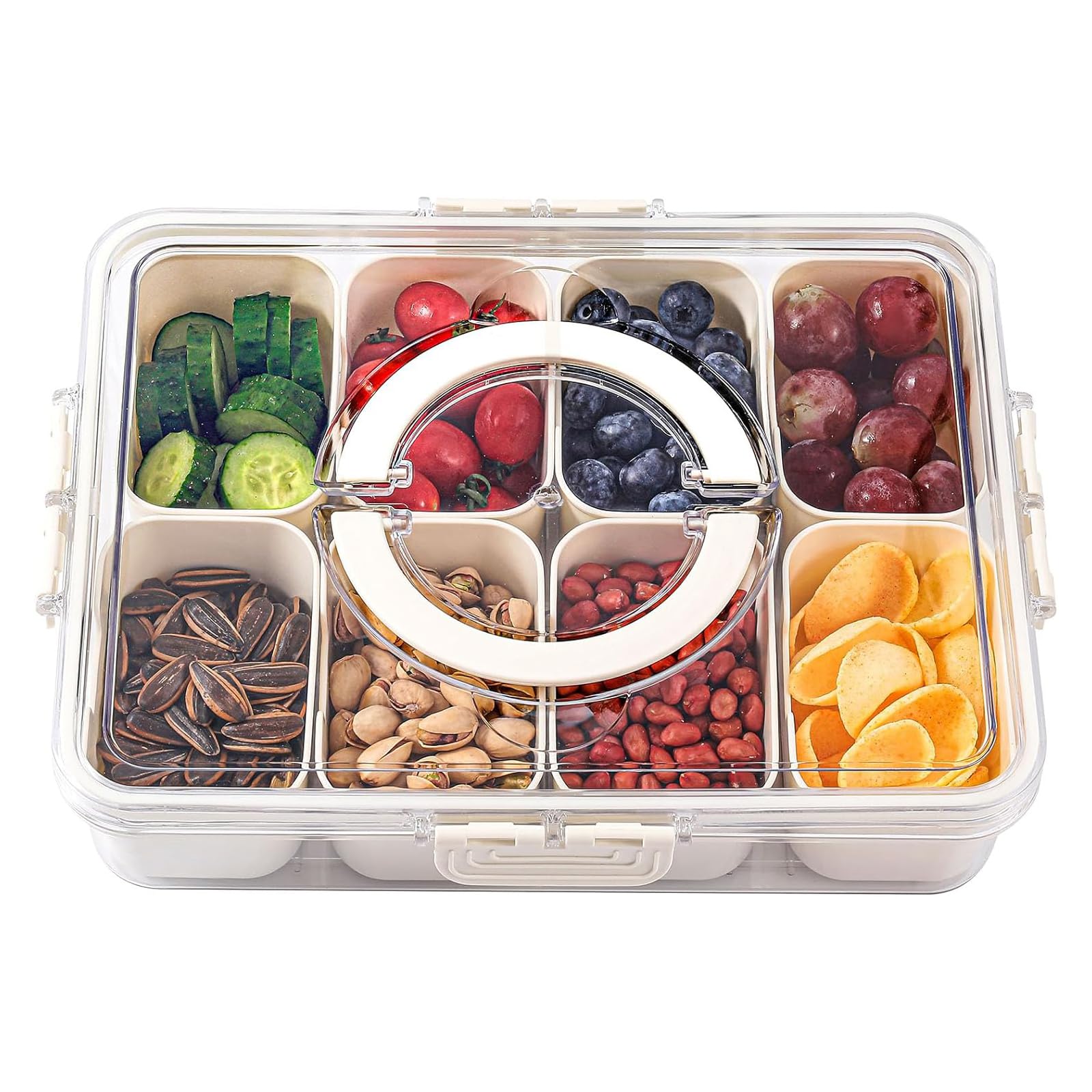 Amazon.com: ACQTULOU Divided Serving Tray with Lid and Handle ...