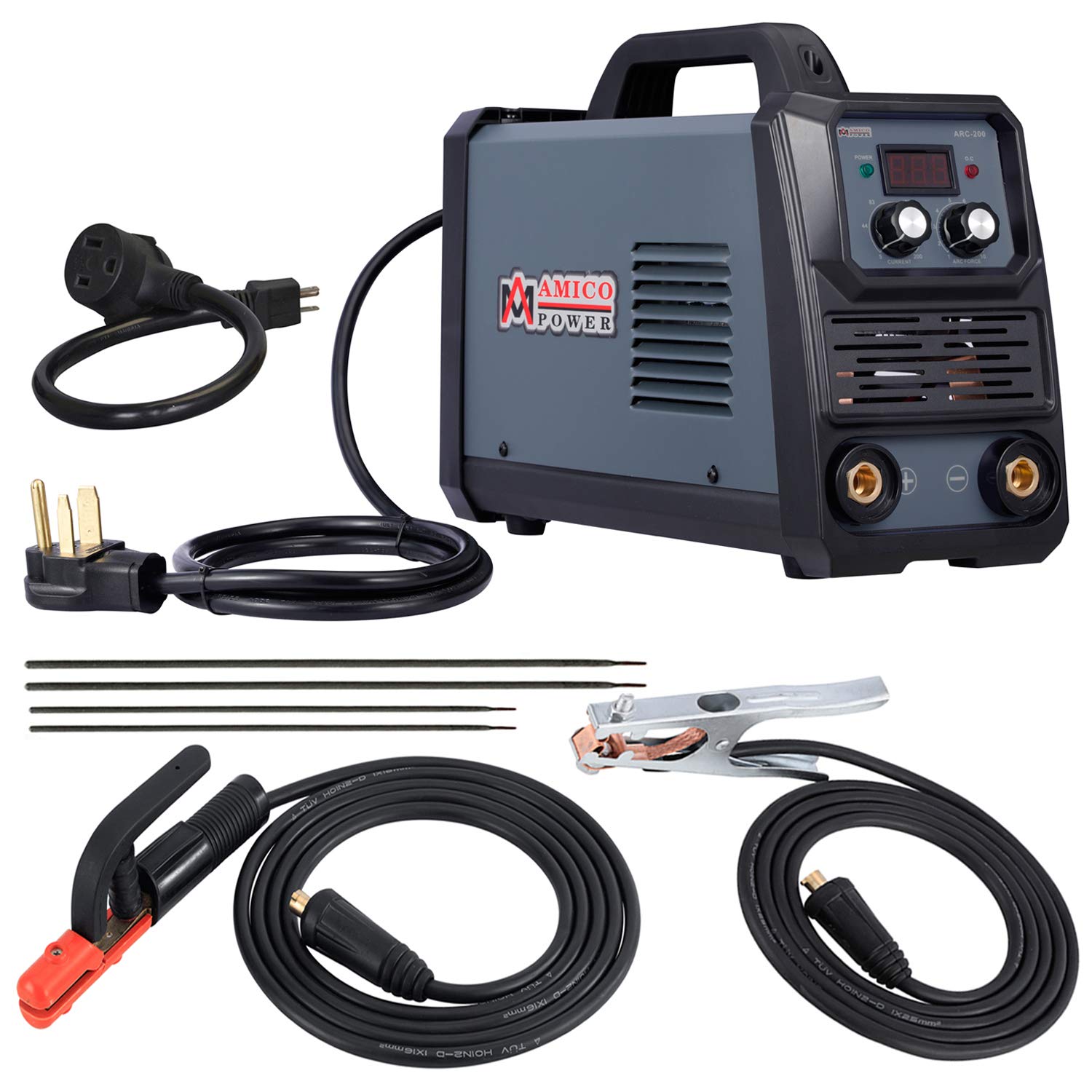 Amico ARC-200, 200 Amp Pro. Stick Arc DC Inverter Welder, 80% Duty ...