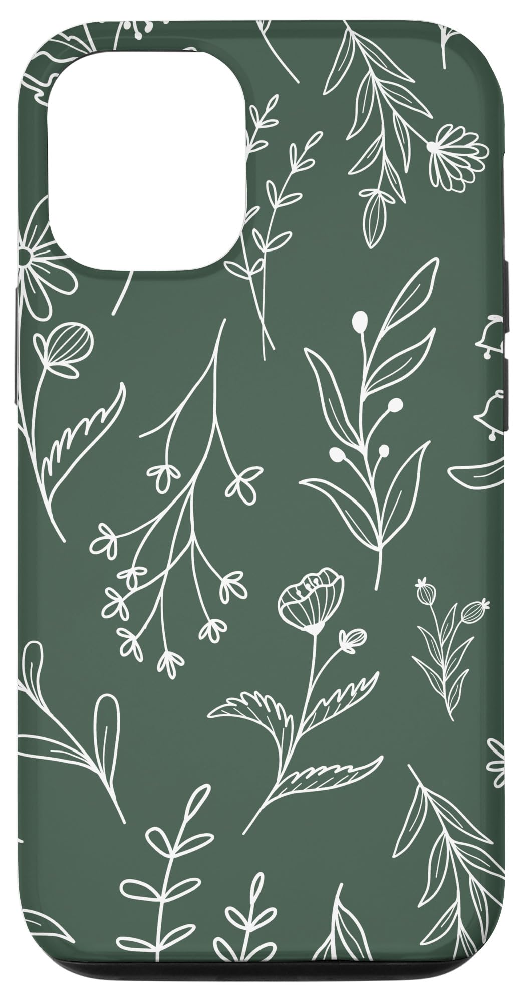 Amazon.com: iPhone 12/12 Pro Forest Green Wildflower Floral Flower Pattern Case : Cell Phones ...