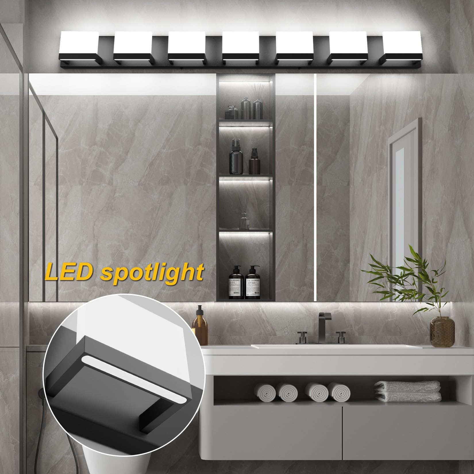 Snapklik.com : Tipace LED Modern Bathroom Vanity Light Fixtures, 7 ...