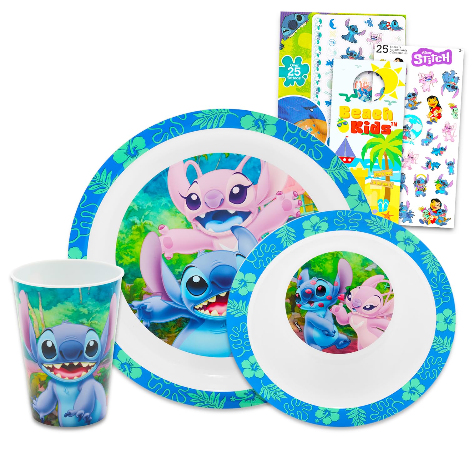 Amazon.com: Disney Stitch Dinnerware Set for Kids, Toddlers - 3 Pc ...