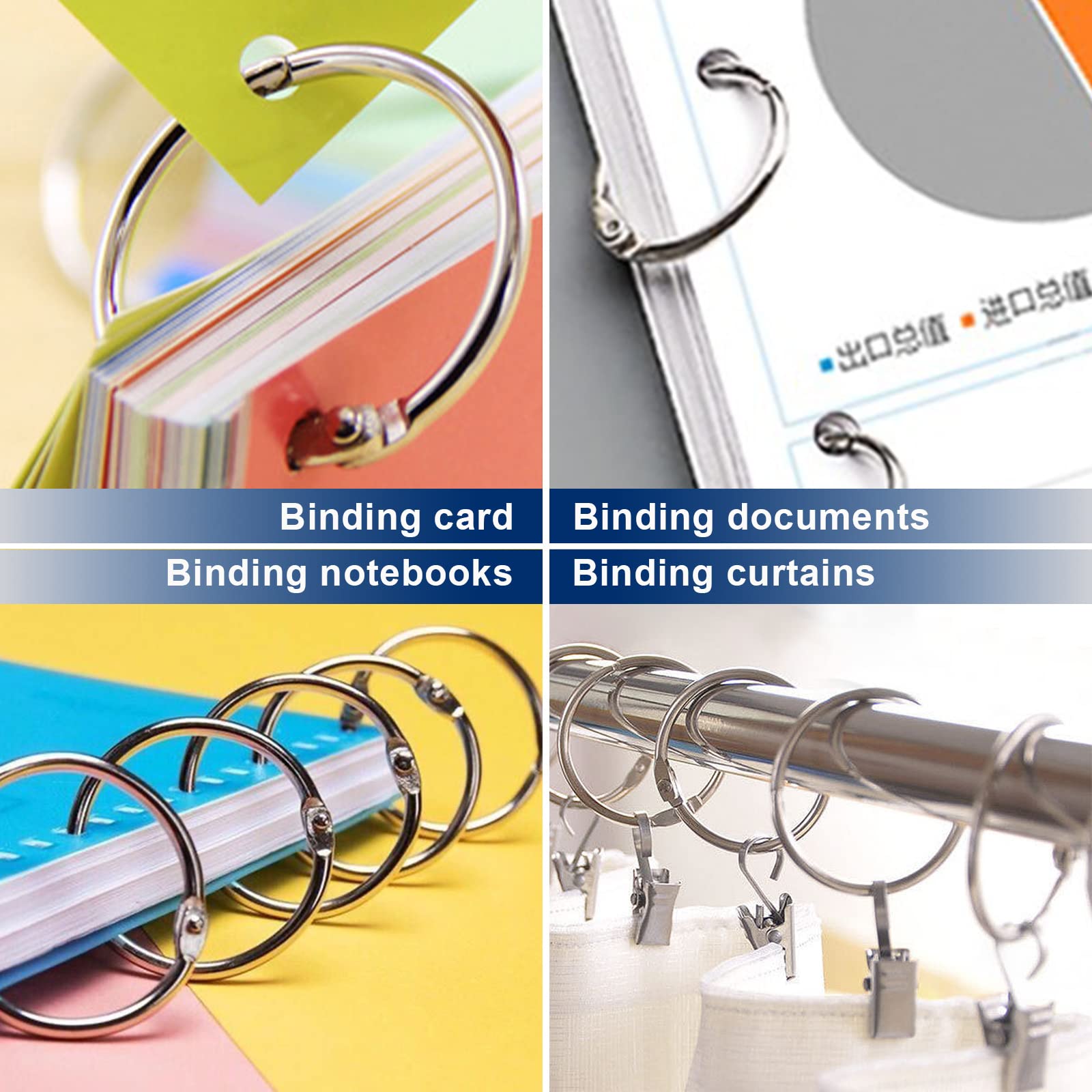 Snapklik.com : 3 Inch Loose Leaf Binder Rings, Metal Book Rings Easy To ...