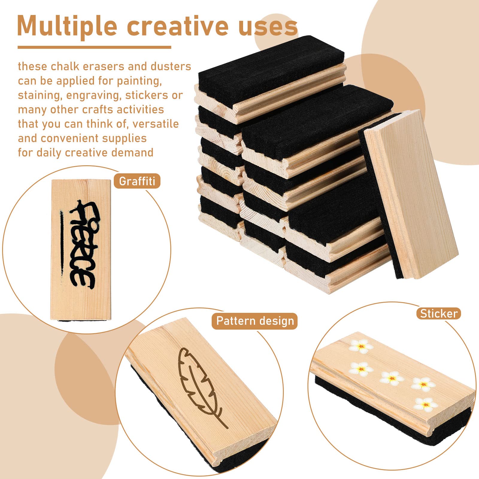 Snapklik.com : Felt Campus Style Erasers, Cleaner Dusters Felt ...