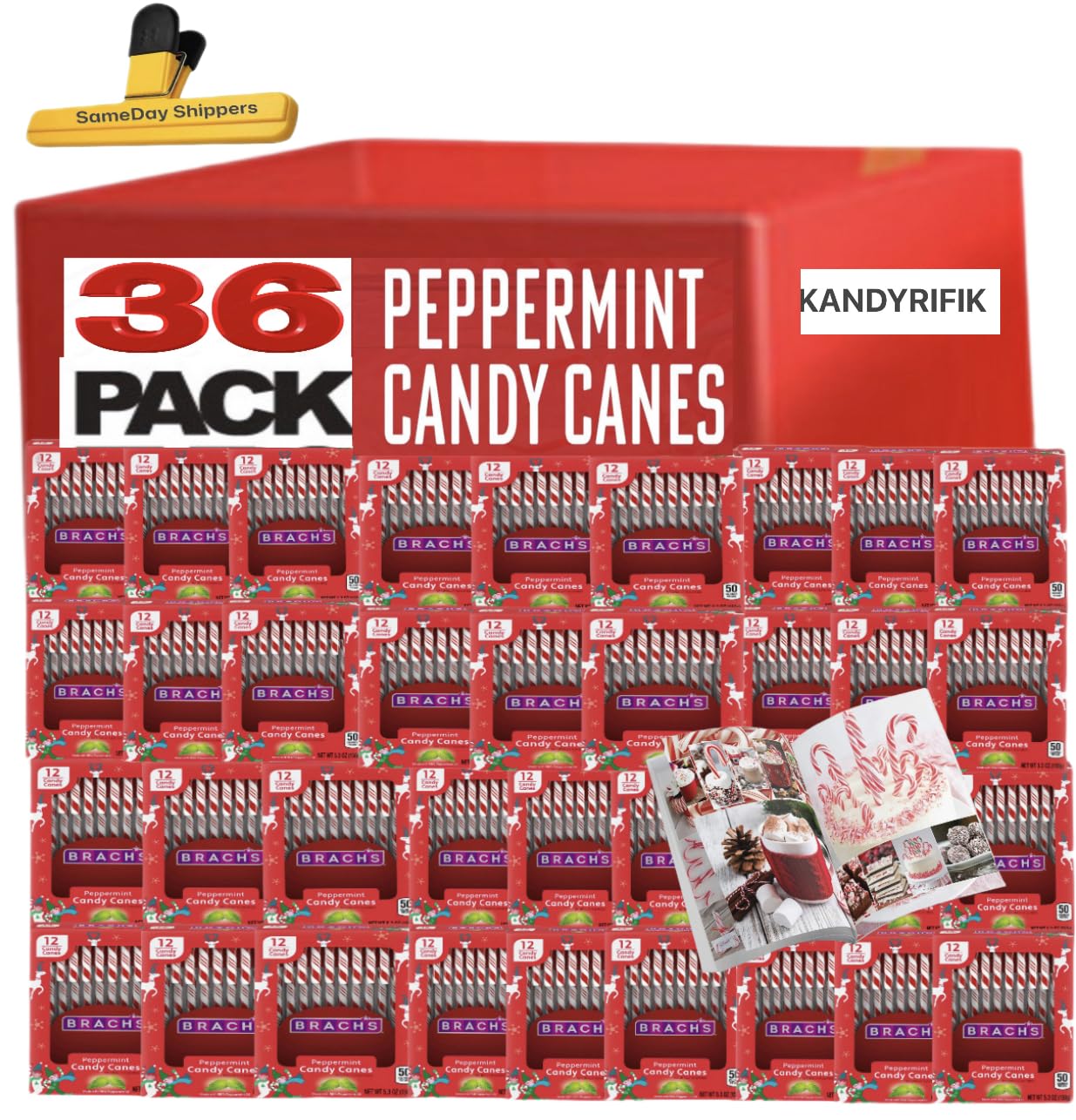Amazon.com: CANDY CANES (432 COUNT) - 36 PACK, Peppermint Candy Canes ...
