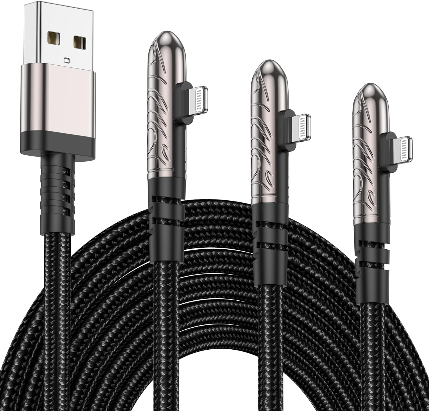 Amazon.com: 3Pack 90 Degree iPhone Charger 10ft, Nylon Right Angle 10 ...
