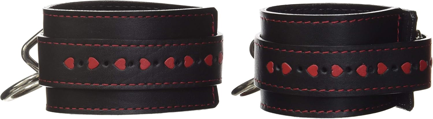Amazon.com: Heart 2 Heart Restraint Wrist Leather with Red Hearts Inlay ...