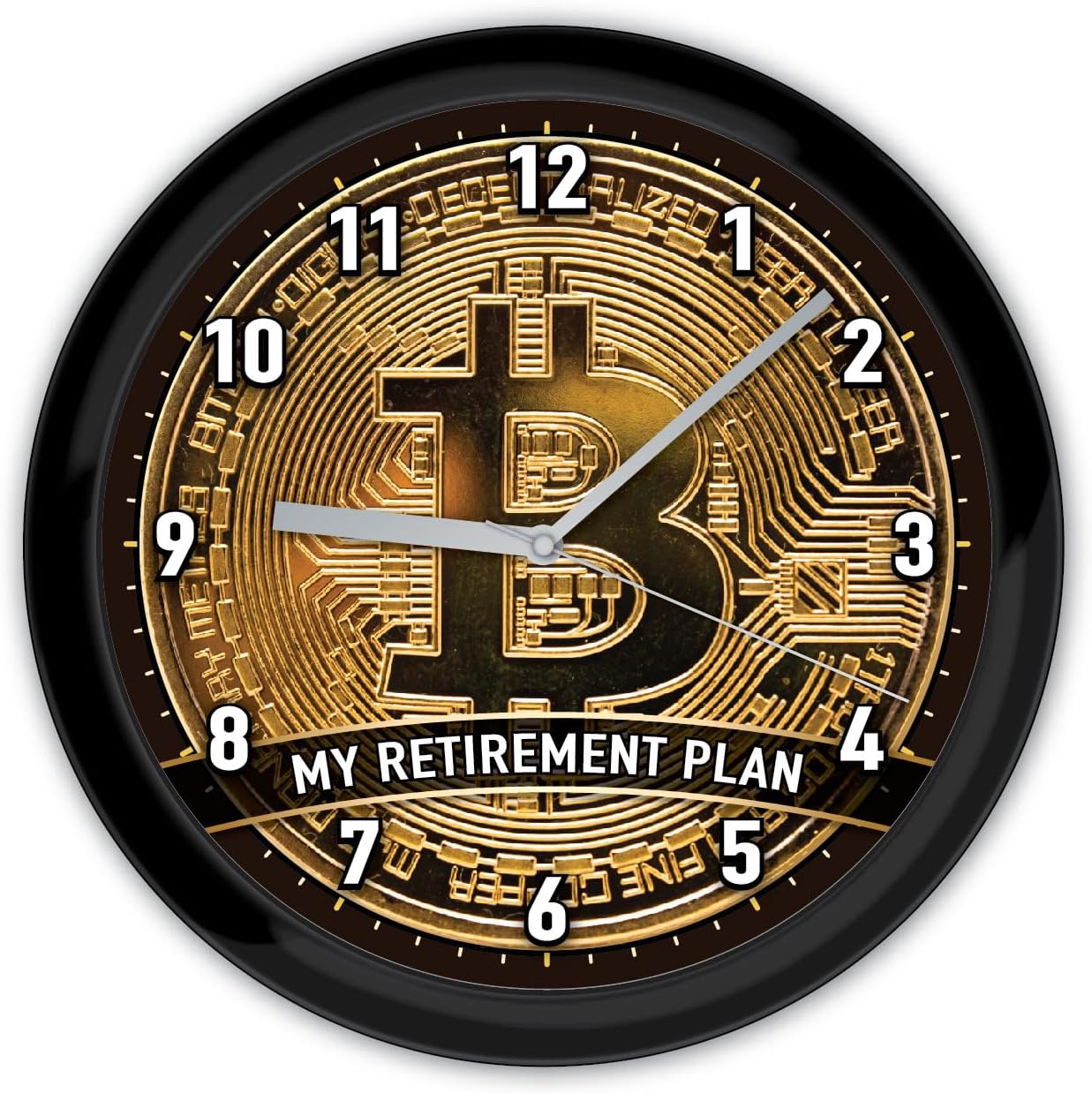Amazon.com: Generic Retirement Bitcoin Wall Clock - BTC Crypto ...