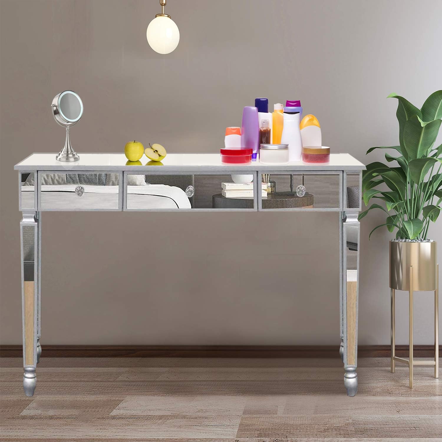 Amazon.com: Howard Elliott Collection Mirrored Console Shelf, Top and ...