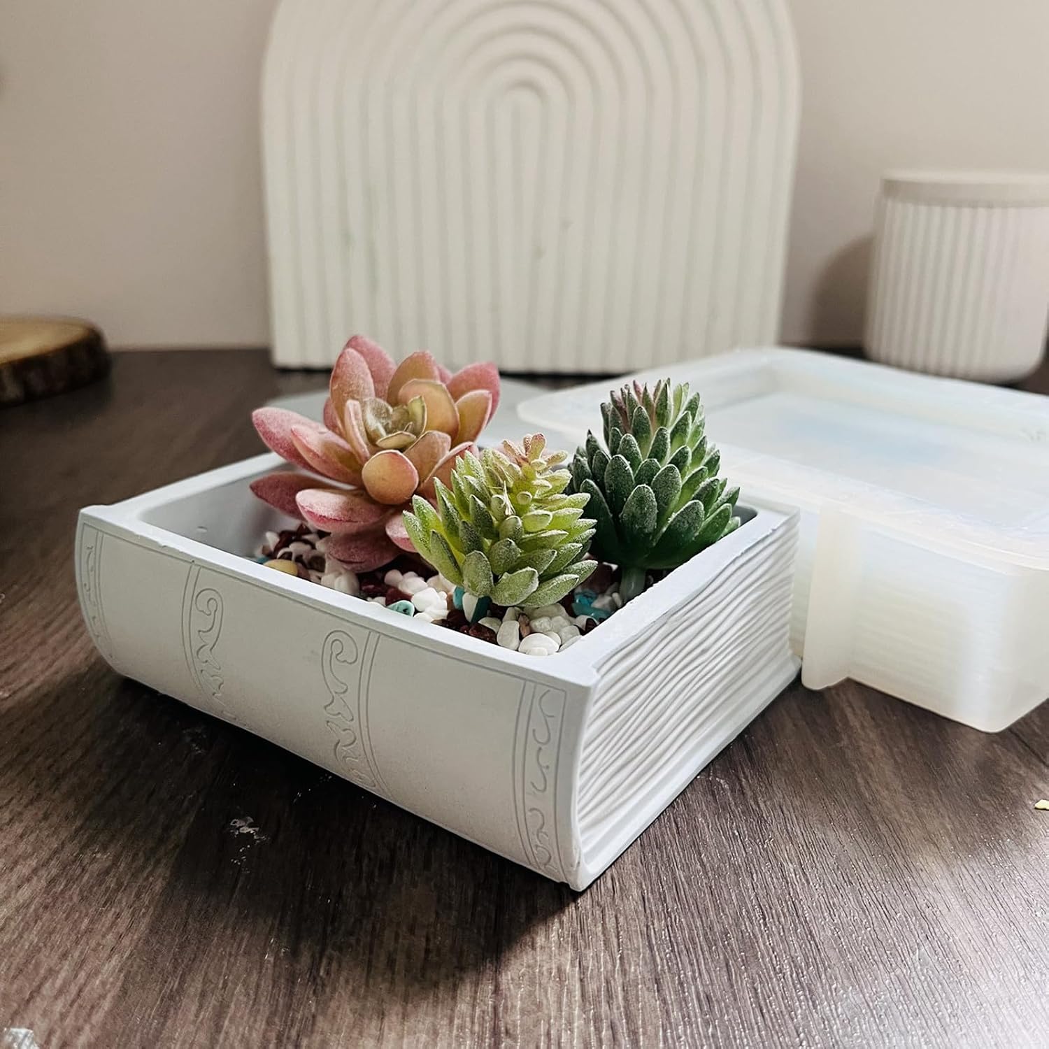 Amazon.com: Book Shape Storage Box Concrete Flower Pot Silicone Mold ...