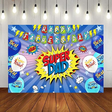 Amazon.com : Funnytree Super Dad Theme Backdrop Happy Father's Day Best ...