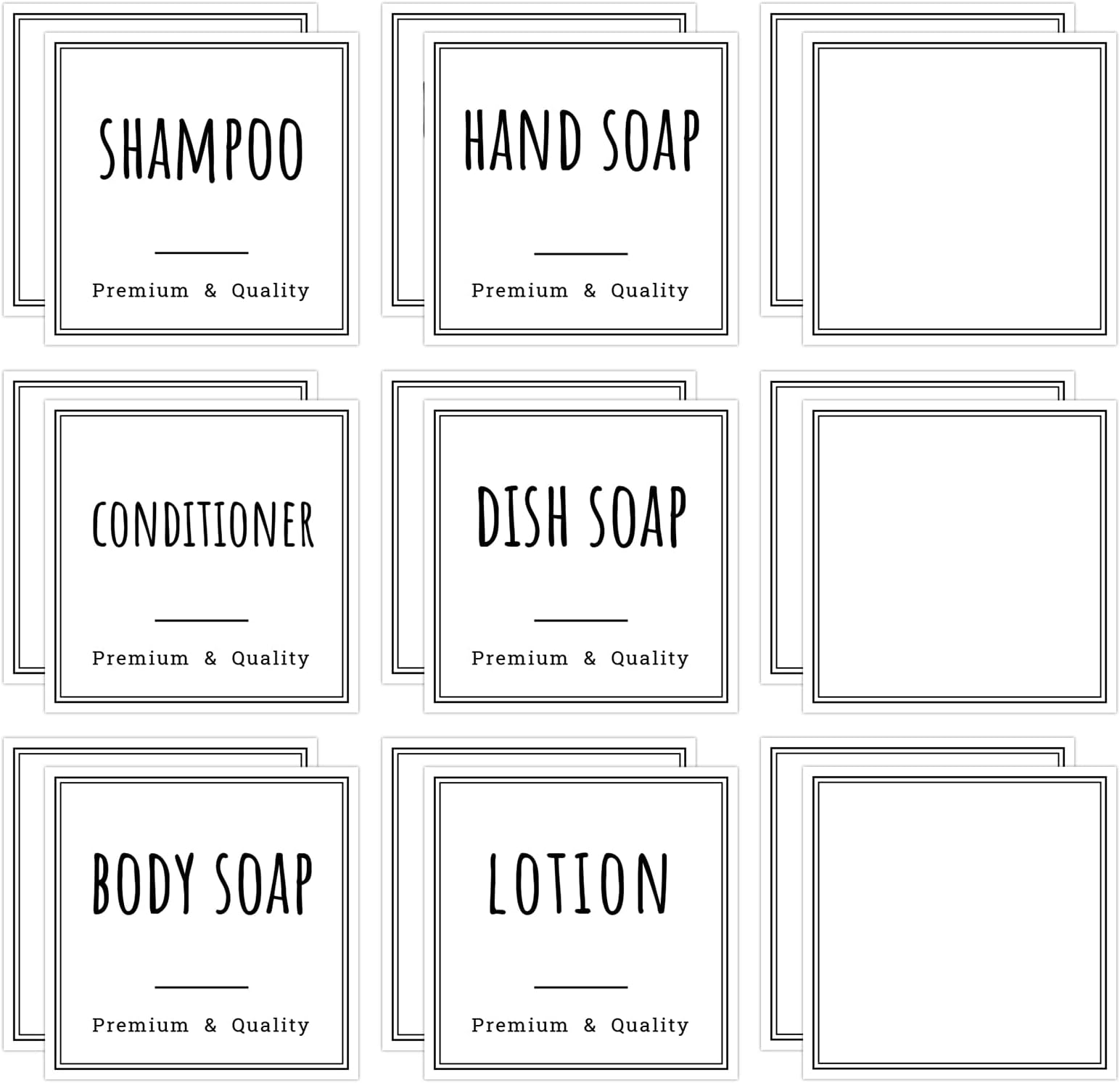 Segbeauty Bathroom Organization Labels, 18pcs Waterproof Soap Dispenser ...