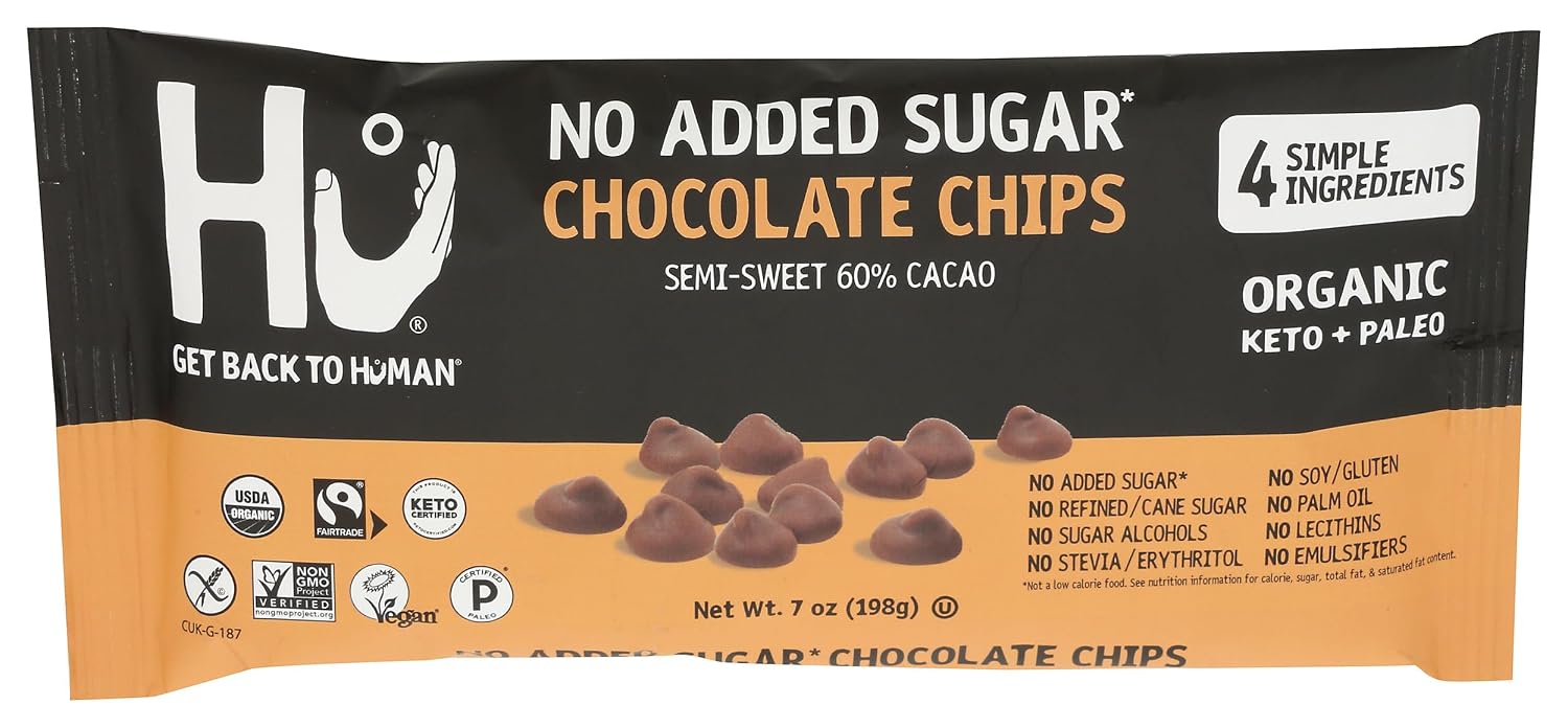 Amazon.com: HU KITCHEN Organic Semi-Sweet 60% Dark Chocolate Chips, 7 ...