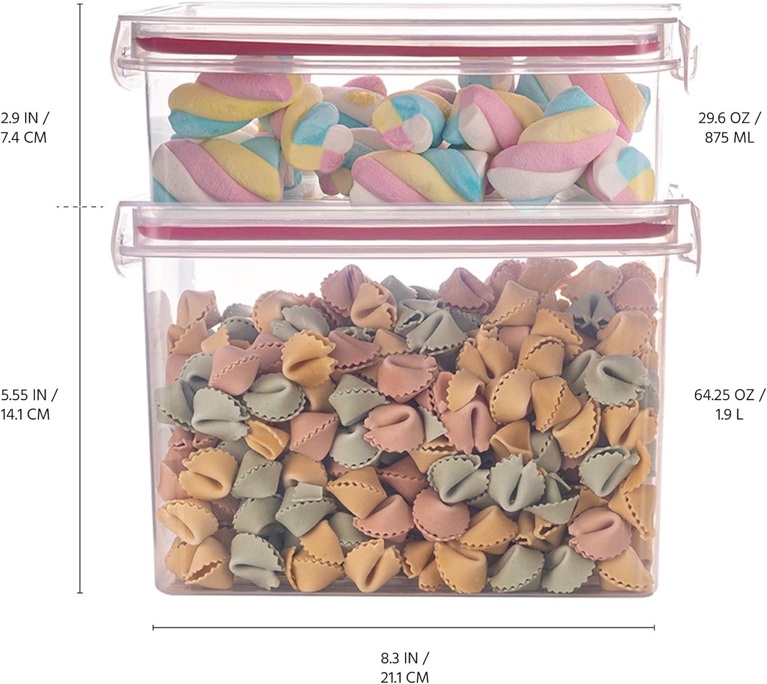 Air Tight Sealable Hermetic Plastic Containers for Food and Cereal ...