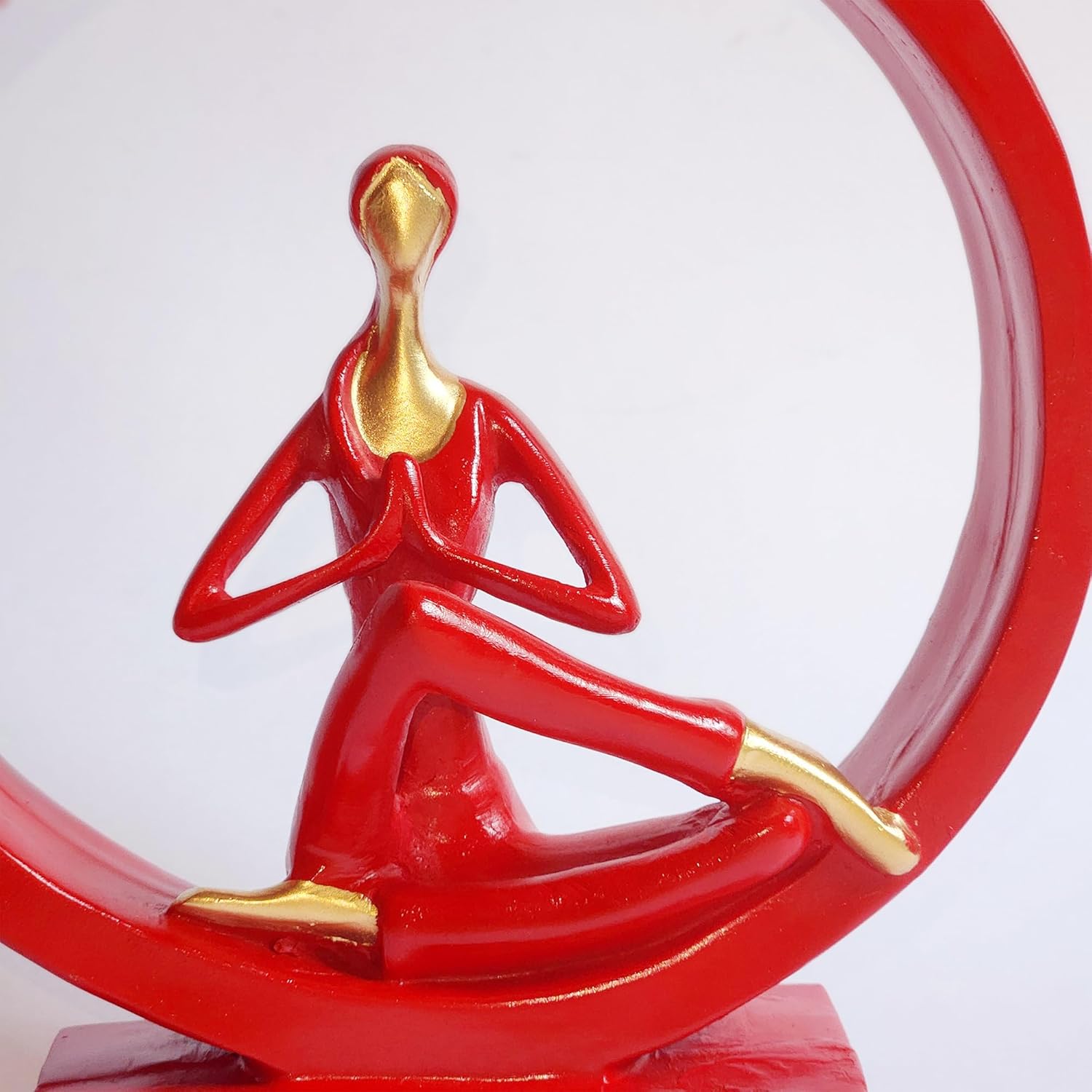 Incraft Creations Premium Yoga Figurine Lady Yoga Poses Red Statue for ...