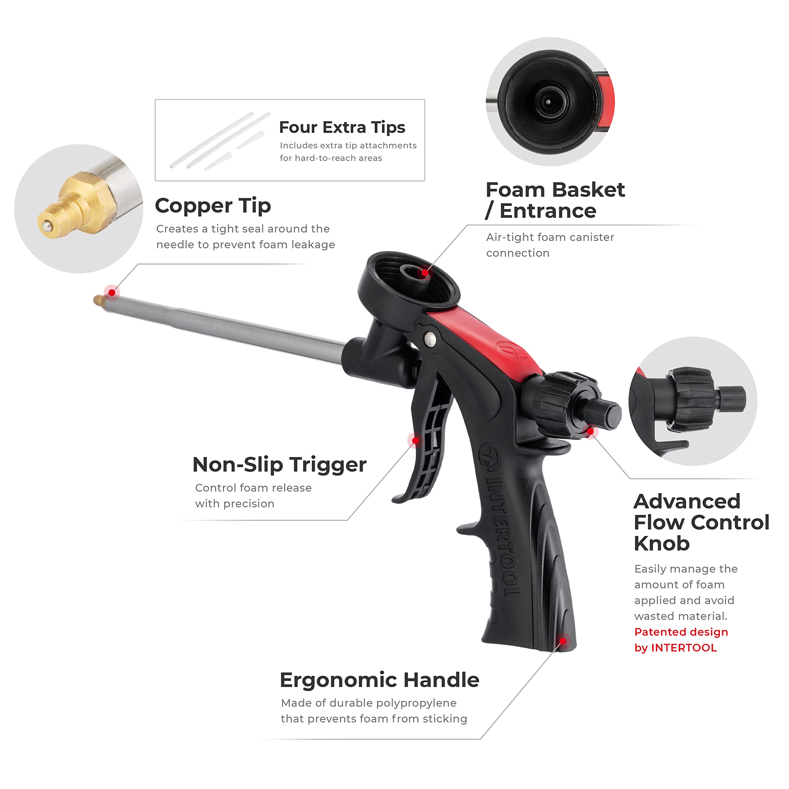 Snapklik.com : Expanding Spray Foam Gun - PU Sealant Foam Applicator ...