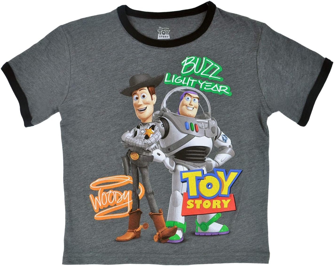 Amazon.com: Disney Toy Story Boy's T-Shirt Woody Buzz Print Youth (Gray ...