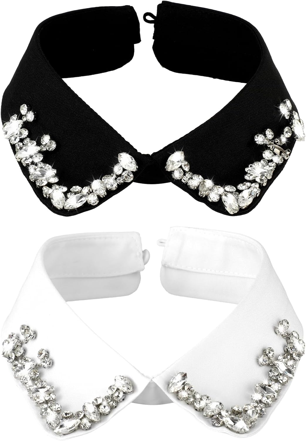 Amazon.com: 2 PCS Rhinestone Fake Collar Faux Collar Women Detachable ...
