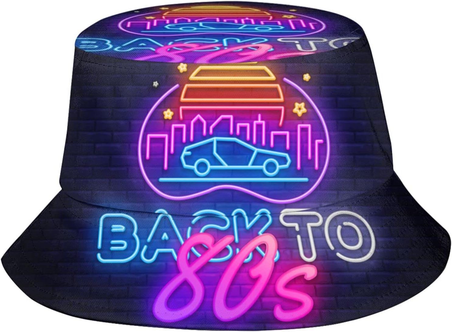 Back to The 80s Neon Retro 1980s Fashion Bucket Hat Fishing Hats Summer ...