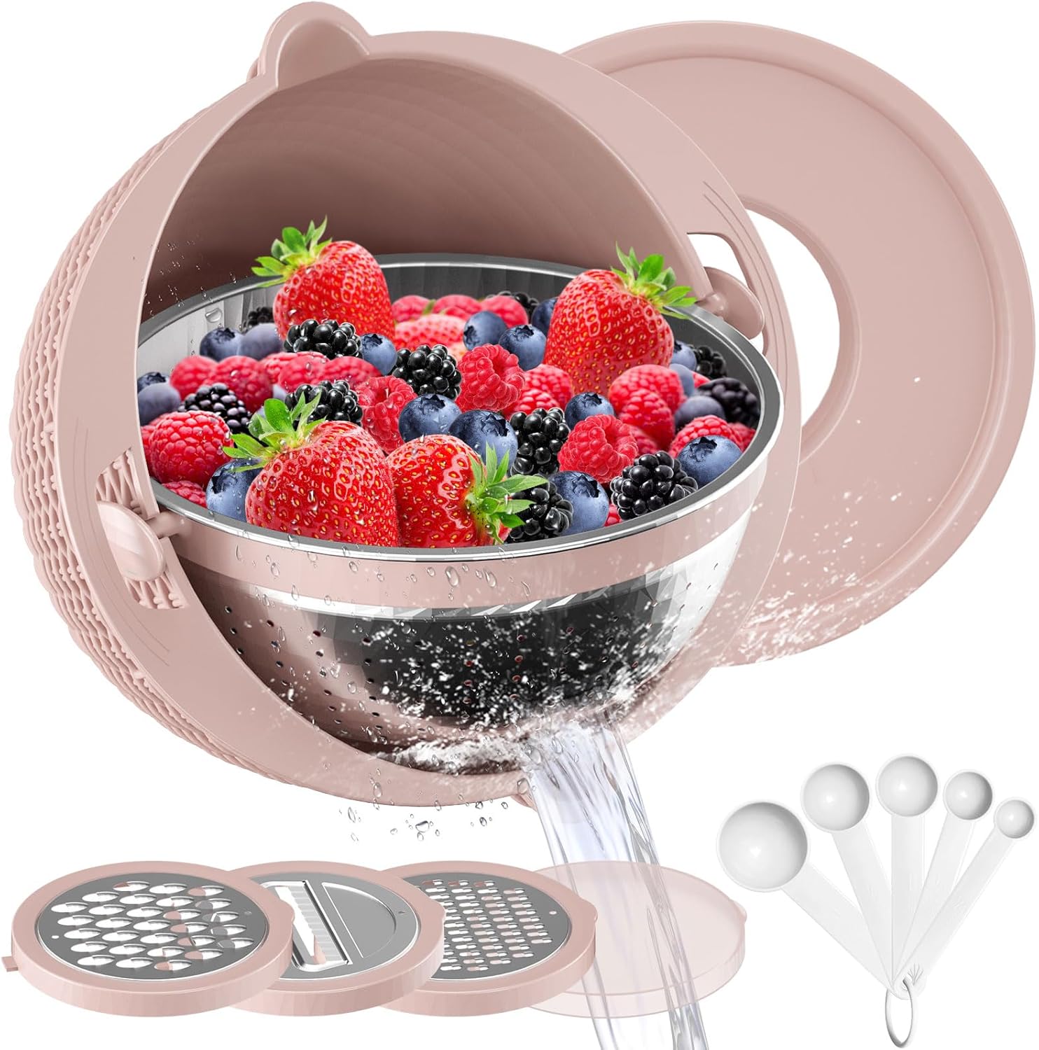Amazon.com: 4-1 Colander with Mixing Bowl Set - Colander Bowl with ...