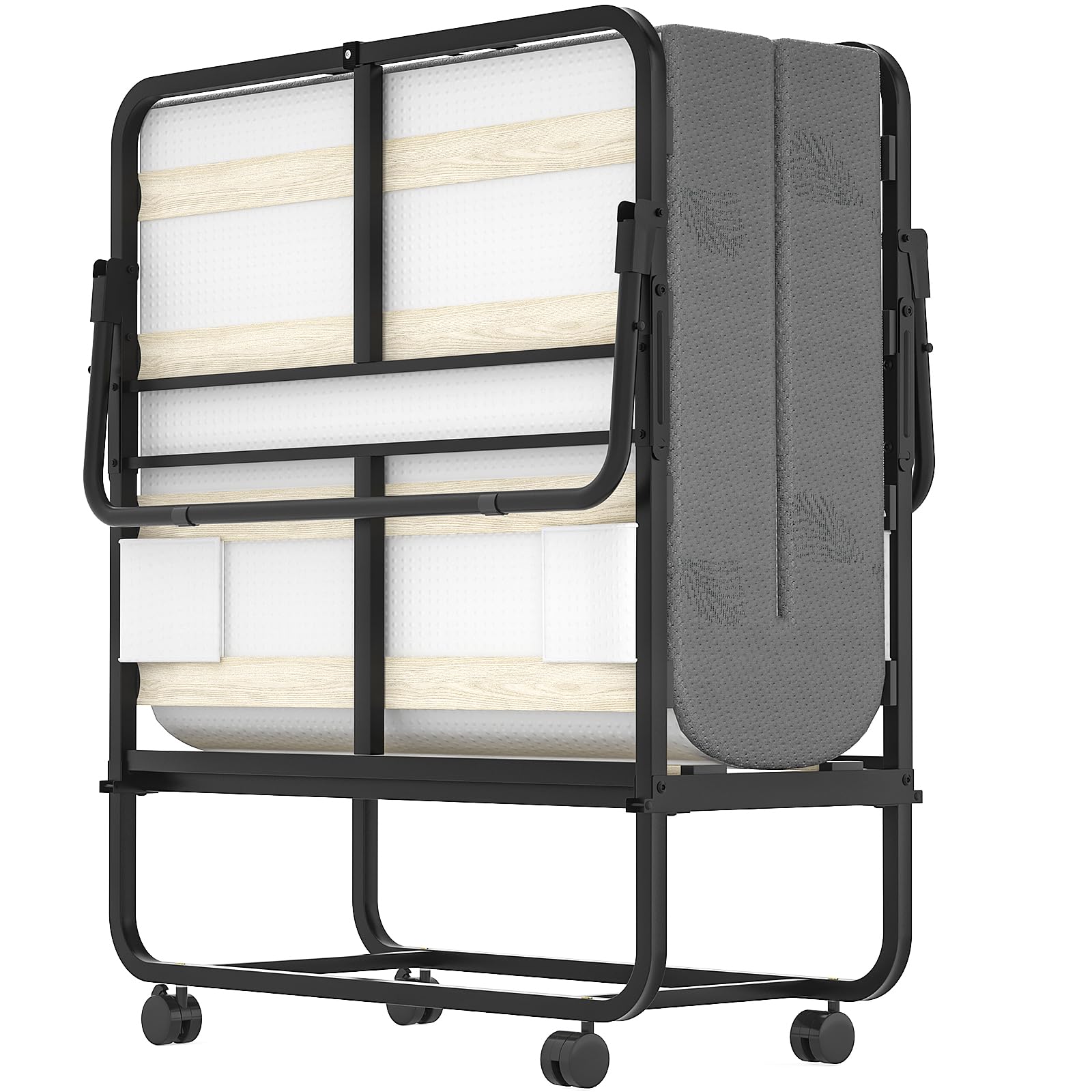 Amazon.com: Unikito Folding Bed with Mattress, Portable Rollaway Bed ...