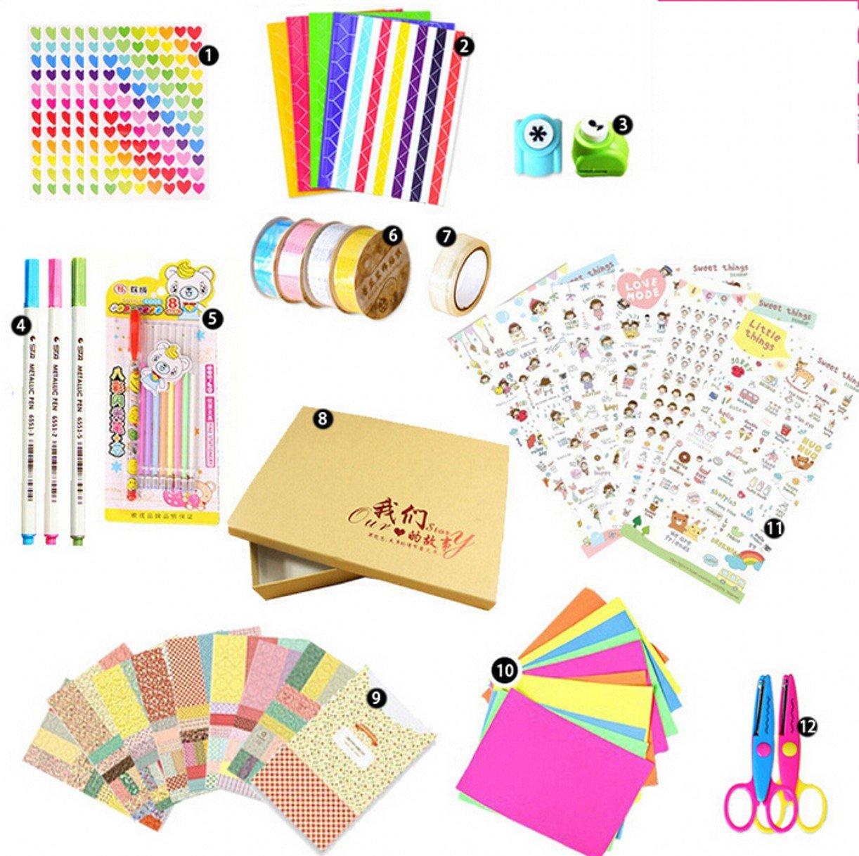 Amazon.com: DIY Photo Album Set, Scrapbook kit,Design Decorate ...
