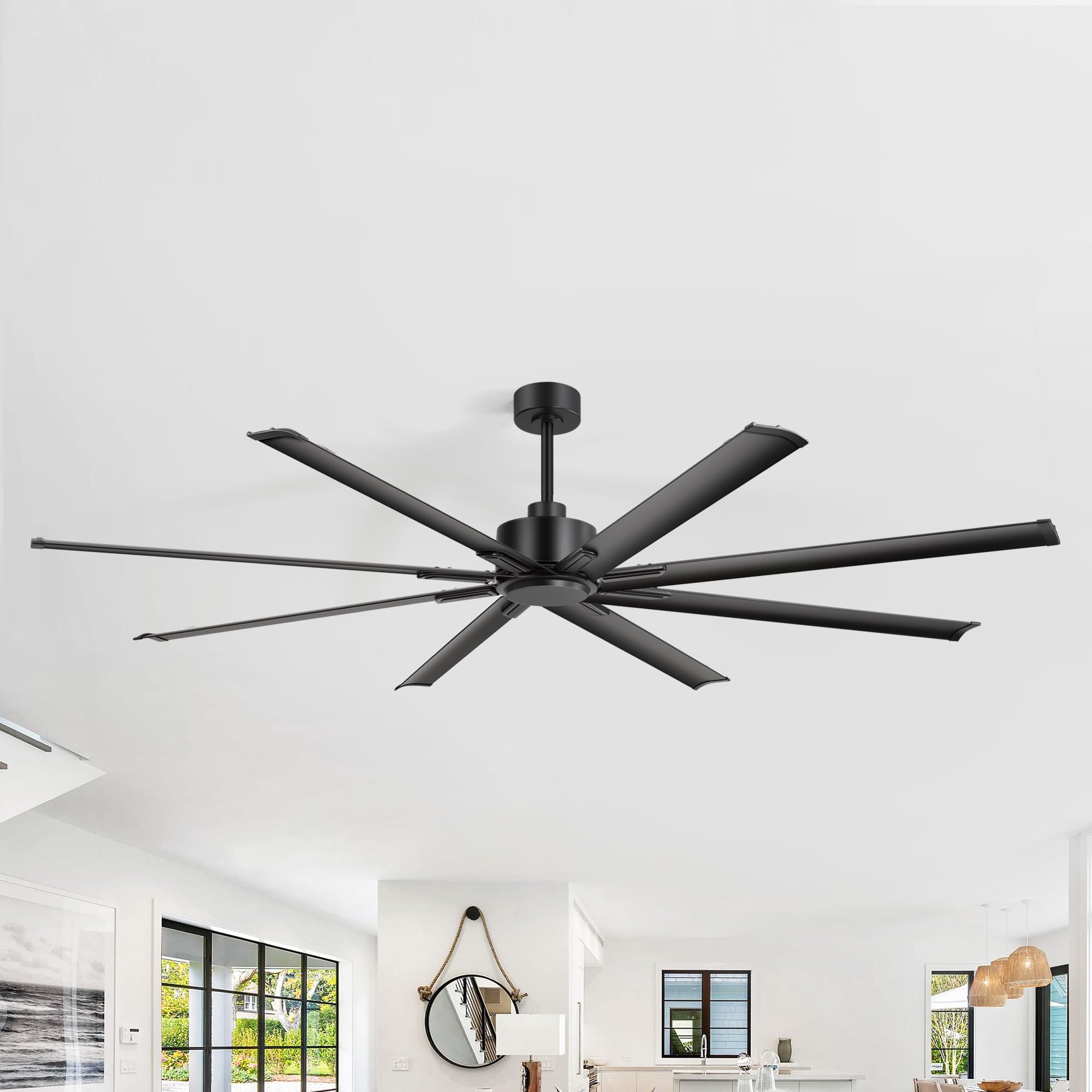 Amazon.com: Breezary 84 Inch Industrial Ceiling Fan Without Light,Black ...