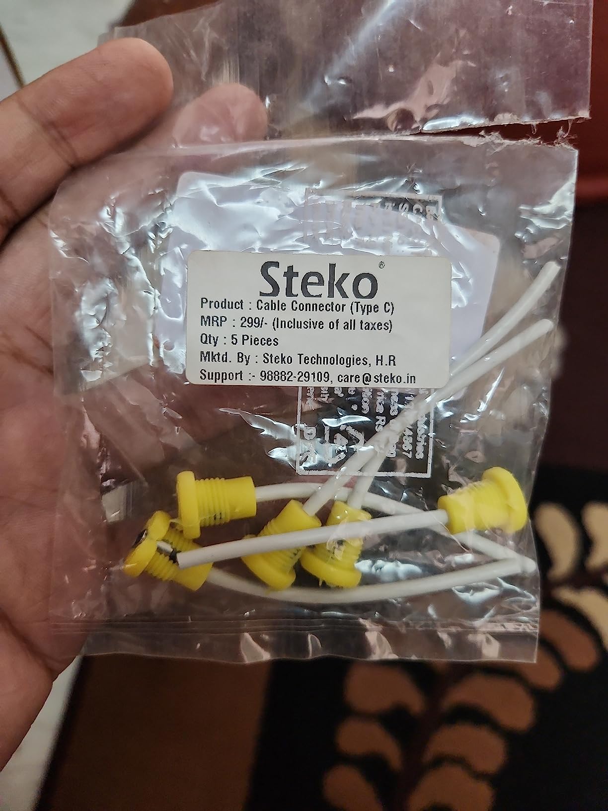 Steko (10 Pieces TYPE C Female Panel Mount Connector With Moulded Wire ...