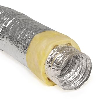 14" Inch Flexible Aluminum Ducting Hose Insulated R-4.2 Air Duct Pipe ...