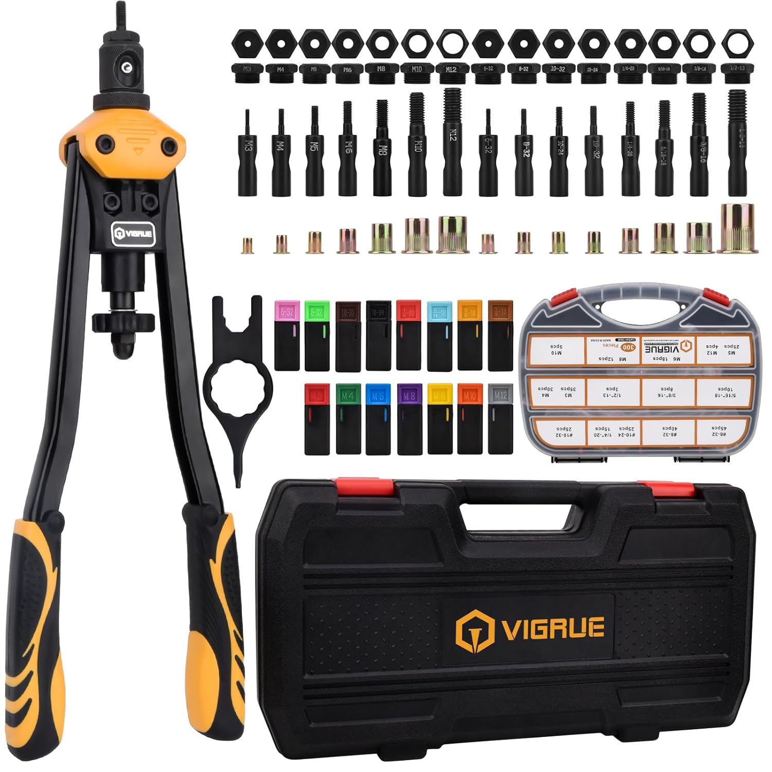 VIGRUE 16'' Rivet Nut Tool Kit Nutserts Rivnut Hand Tool Set: Amazon ...