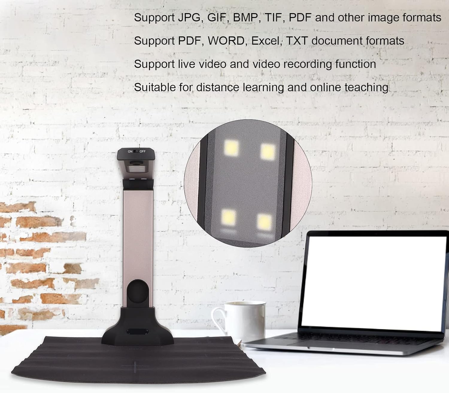 KCA126 High Speed Book & Document Scanner, 12MP HD Book Camera, A4 Size ...