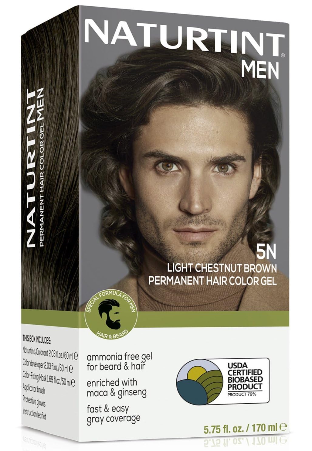 Amazon.com : Naturtint 5N Light Chestnut Brown Mens Permanent Hair ...