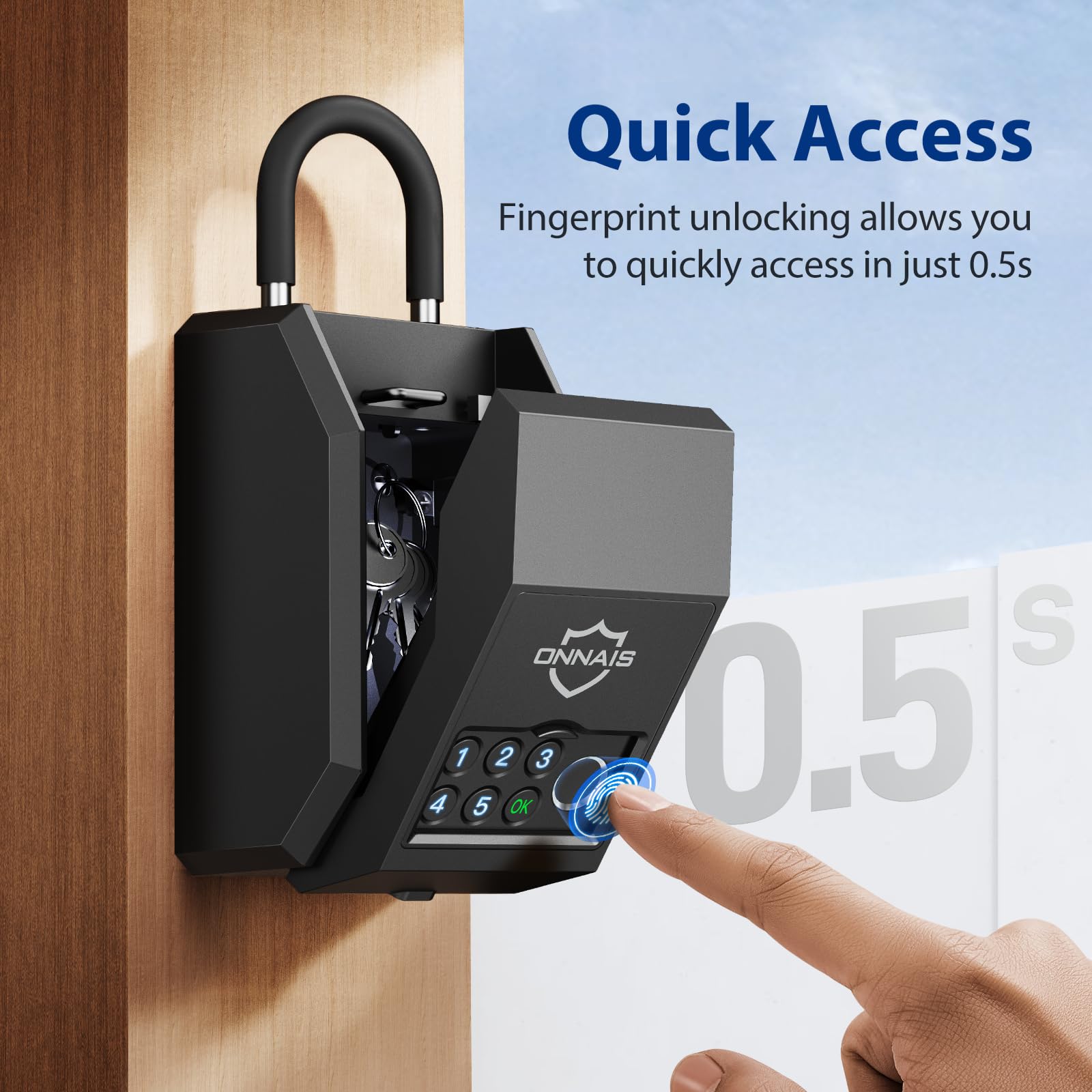Snapklik.com : ONNAIS Smart Key Lock Box, Fingerprint Recognition And ...