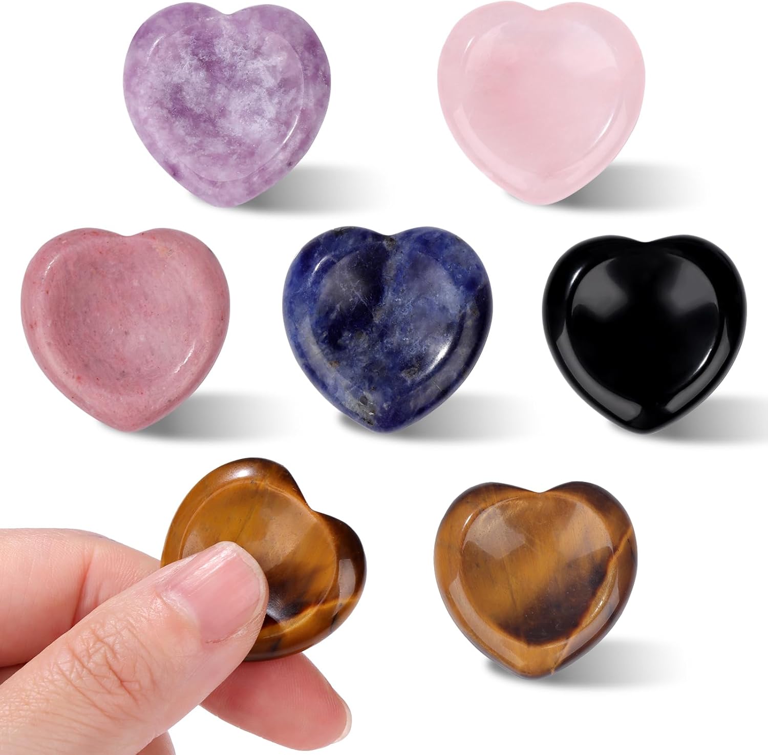 Amazon.com: GolbalJew 6PCS Thumb Worry Stones for Anxiety Healing ...