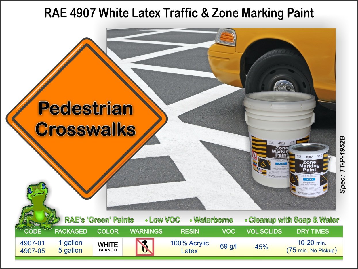 Snapklik.com : RAE 4907-01 White Latex Zone Marking Paint 1-Gallon