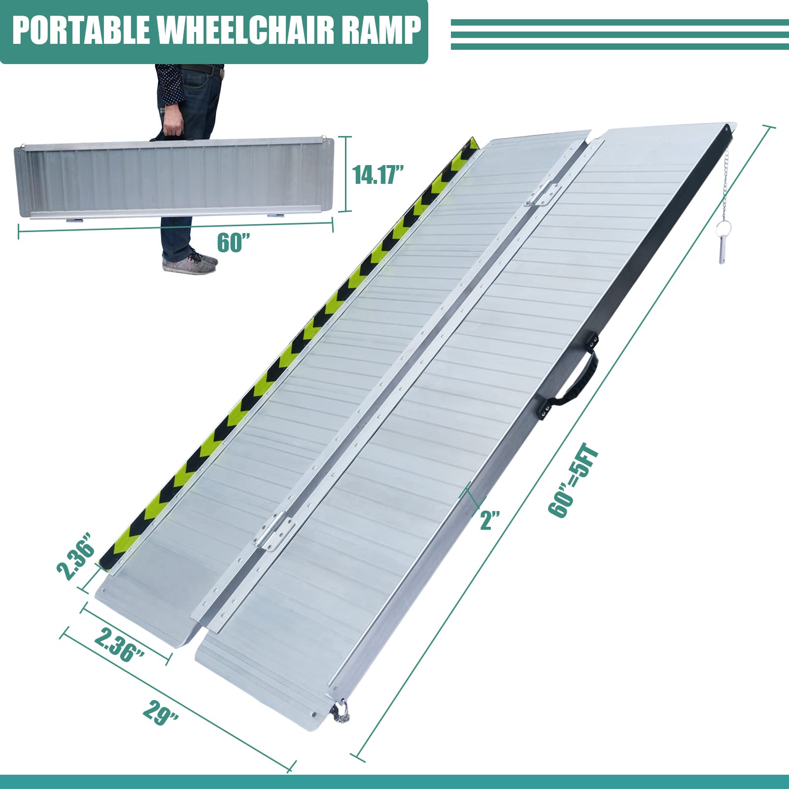 Snapklik.com : Non-Skid Folding Portable Wheelchair Ramp For Home Steps ...