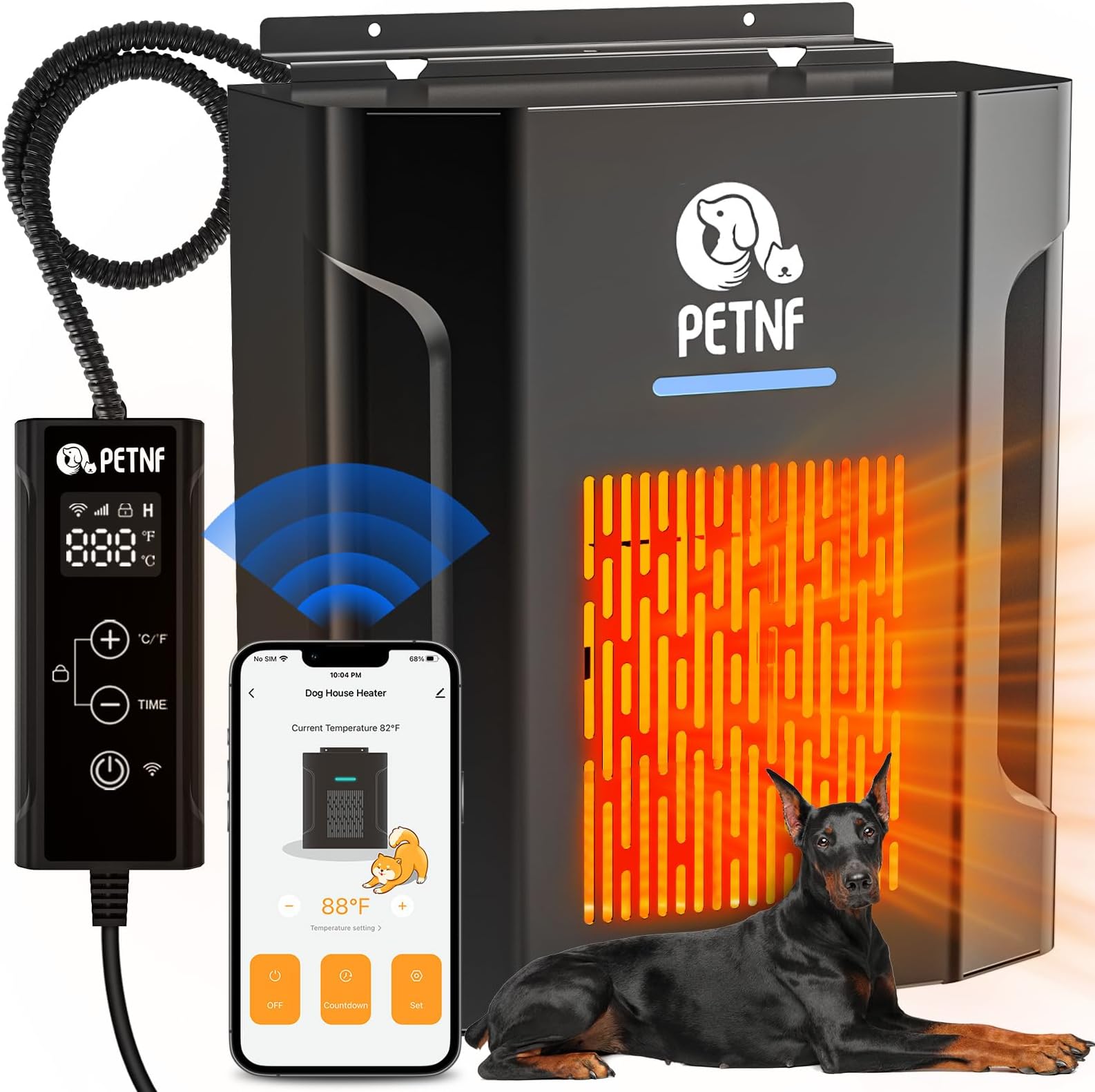 Amazon.com: Dog House Heater With Thermostat, Kiroto Dog House Heater 500 Watt With Wifi Control ...