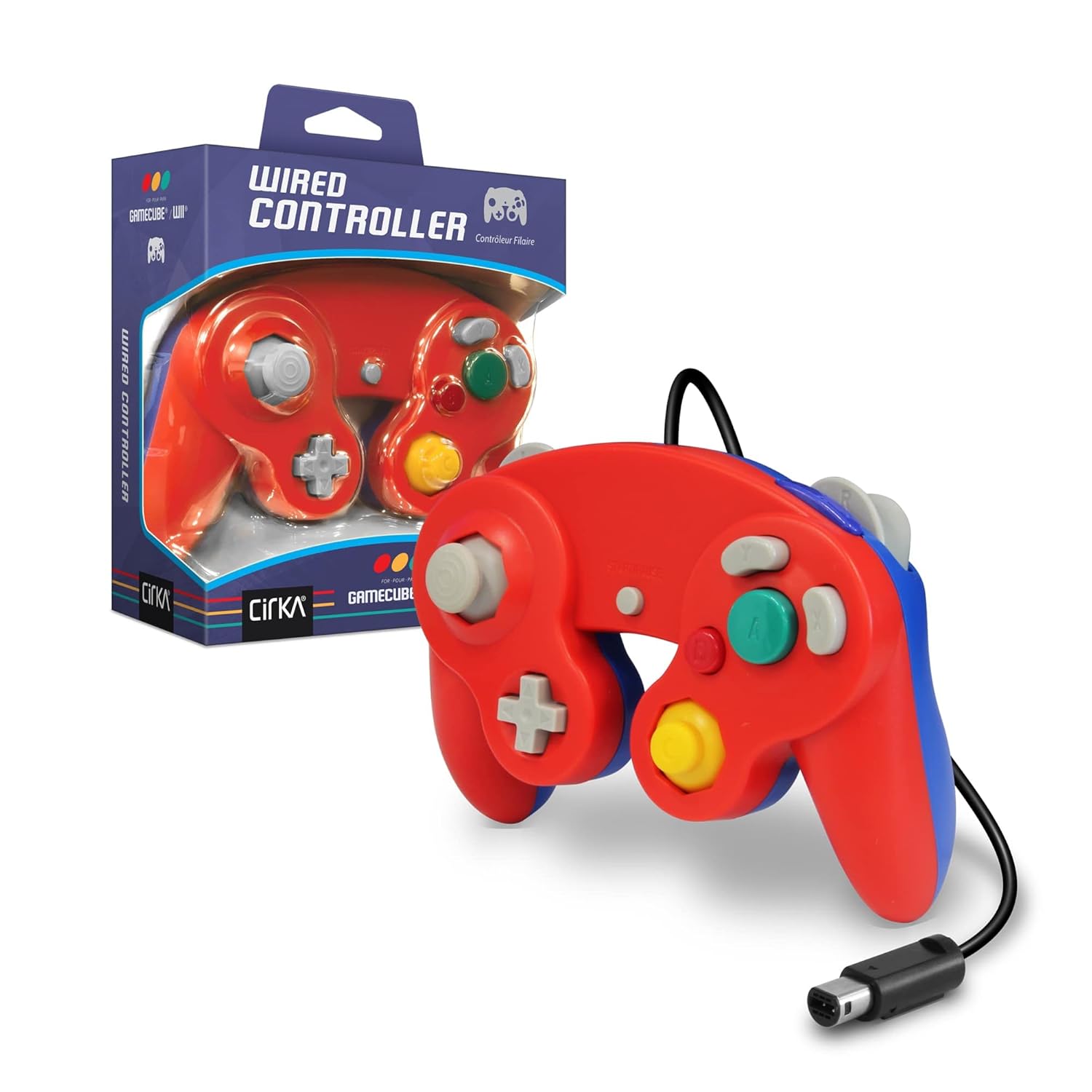 Amazon.com: Cirka Wired Controller for Wii/GameCube (Red/Blue ...