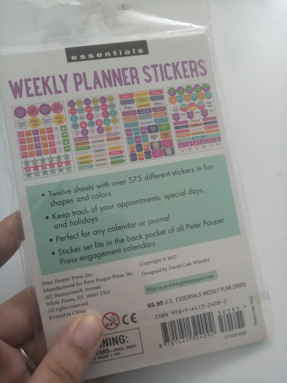 Essentials Weekly Planner Stickers (Set : Inc Peter Pauper Press ...