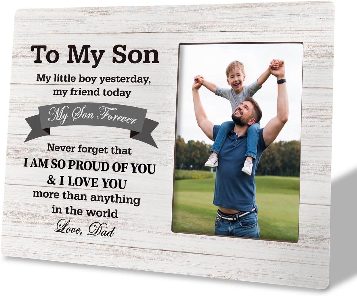 Amazon.com - HiLus Wooden Picture Frame - 'To My Son from Dad' Idea for ...