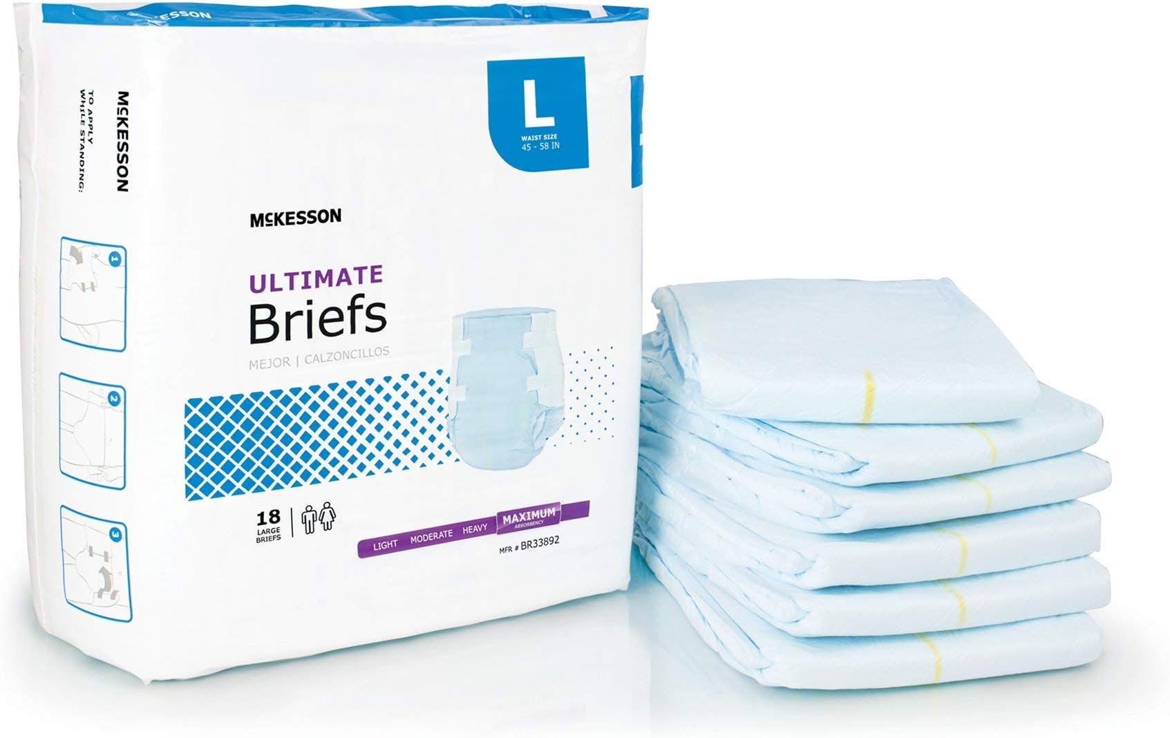 Amazon.com: McKesson Ultimate Briefs, Incontinence, Maximum Absorbency ...
