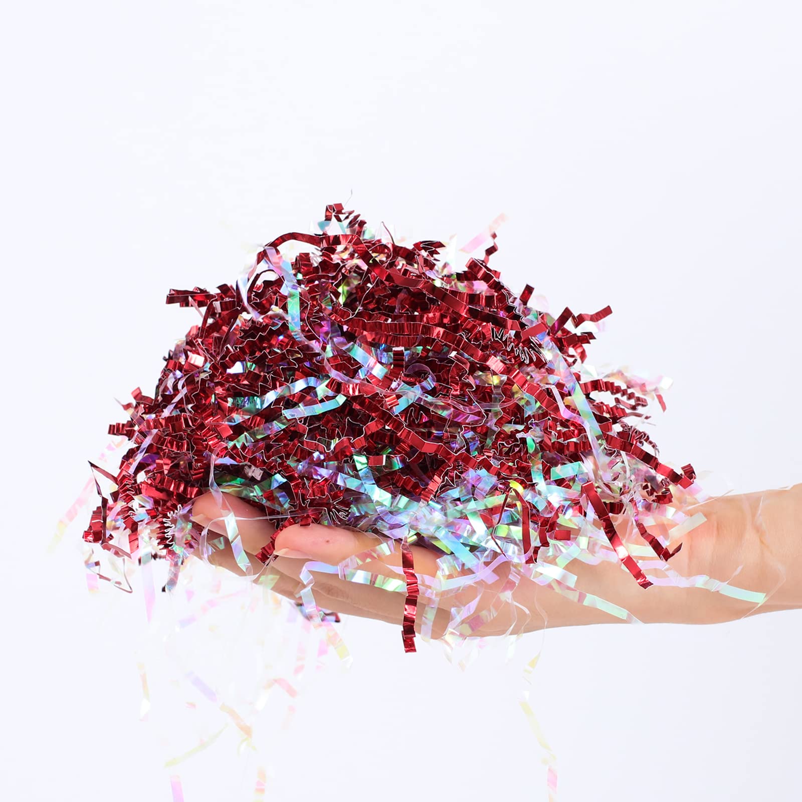 Snapklik.com : UNIQOOO 1/2 LB Metallic Iridescent Red Crinkle Cut Paper ...