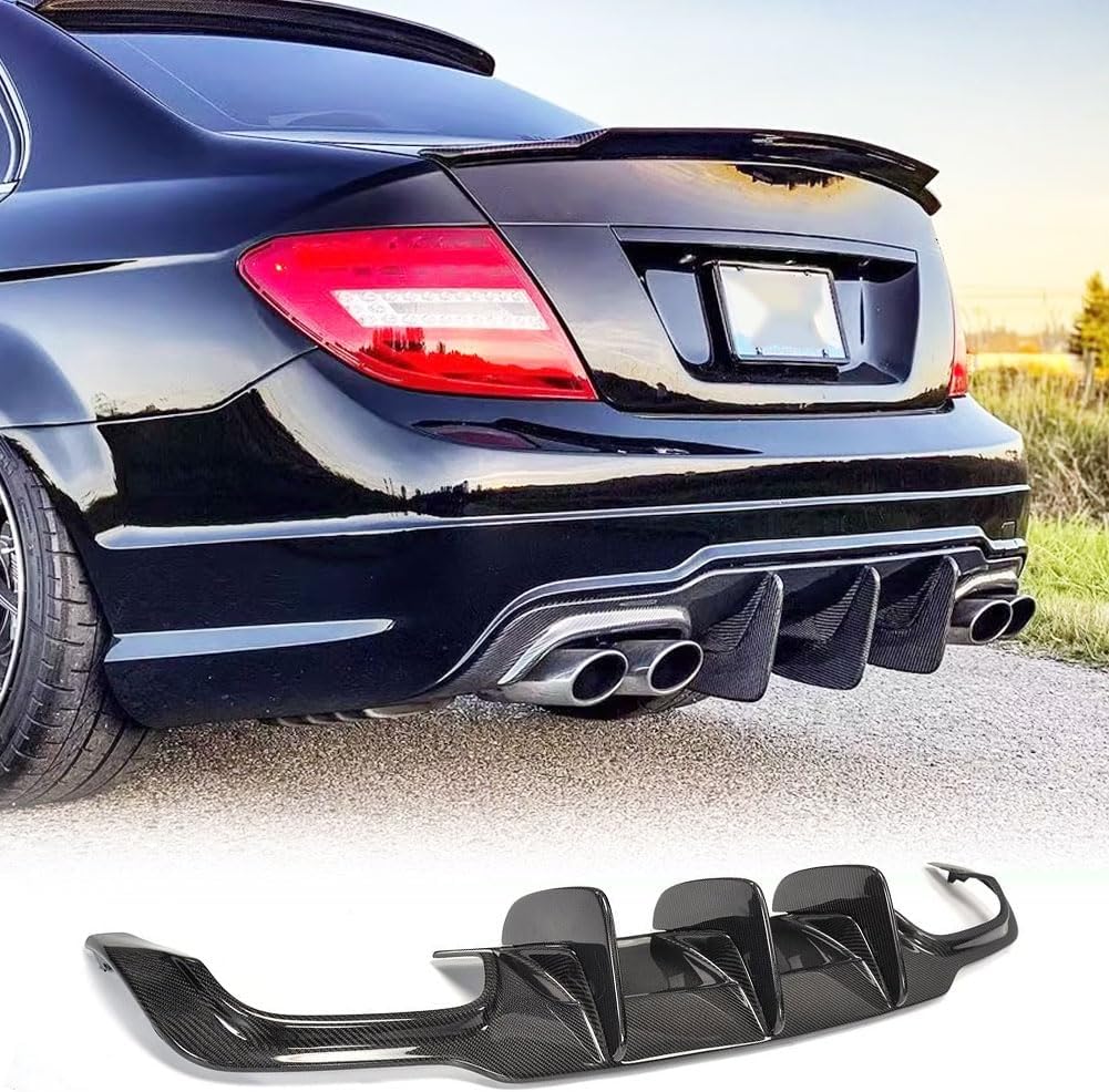 Amazon.com: Carbon Fiber W204 Rear Diffuser for Mercedes Benz C Class ...
