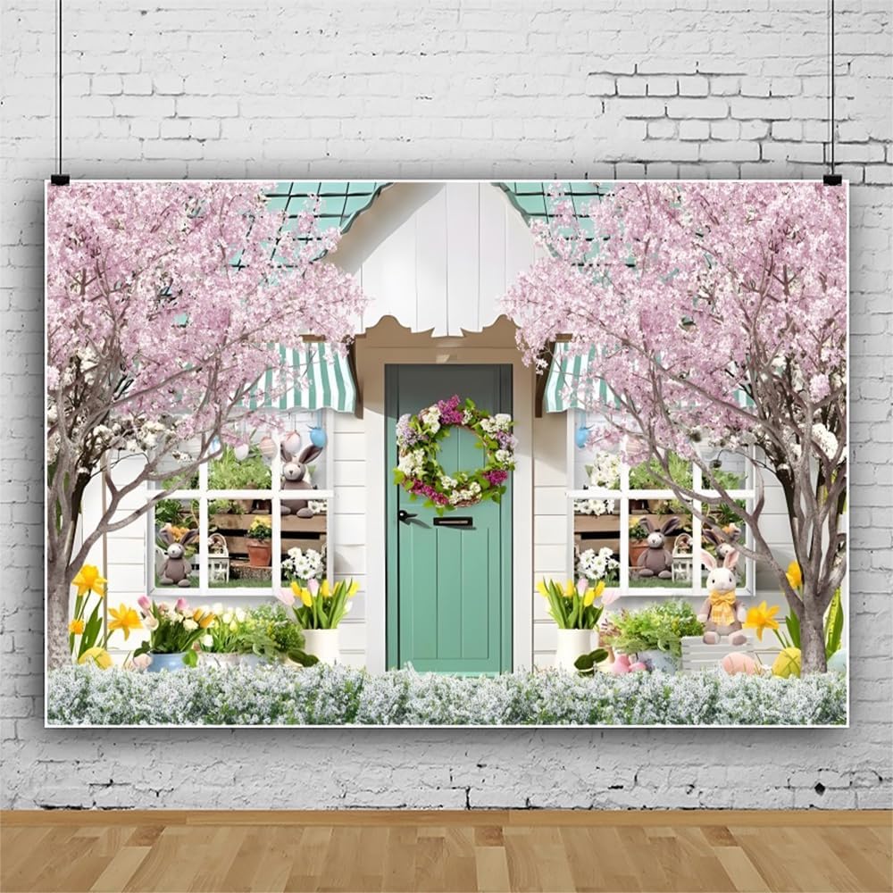 Amazon.com : XMJJKUF Easter Backdrops 10x8ft Spring Floral Wreath ...