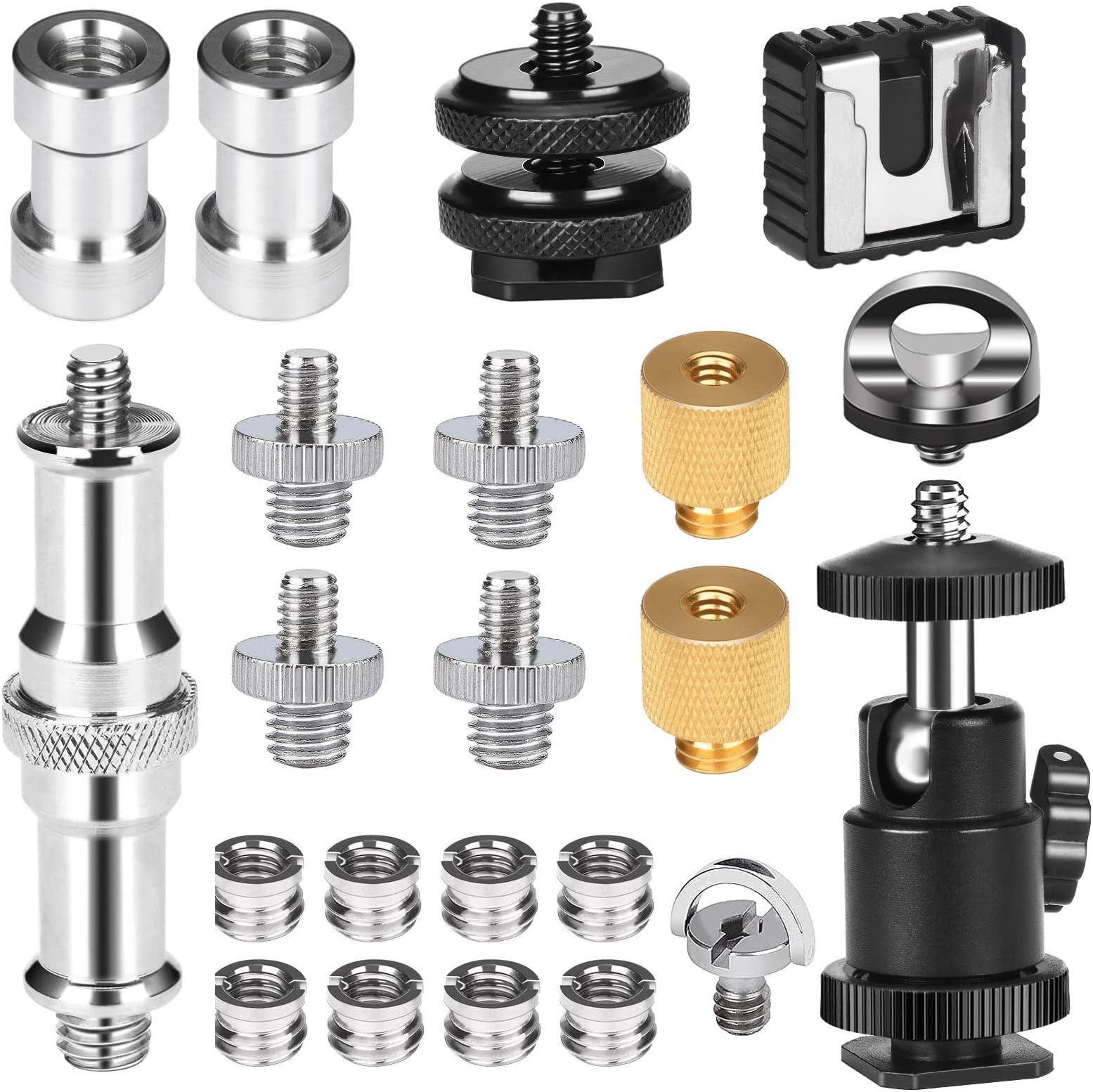 Tripod Screw Adapter 26PCS Camera Screws 1/4" to 3/8" Convert Screw for ...