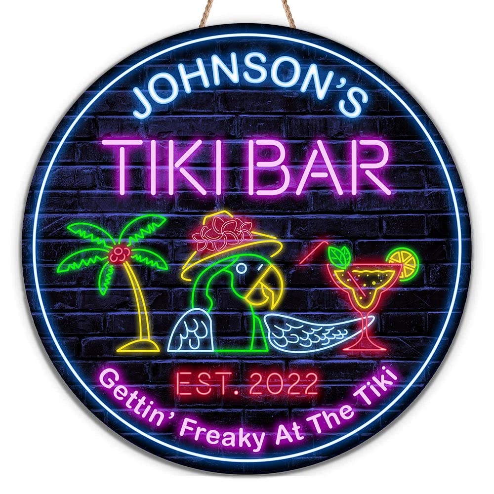 Amazon.com: V VIBEPY-All Over Printed No Real Led Neon Tiki Bar Signs ...