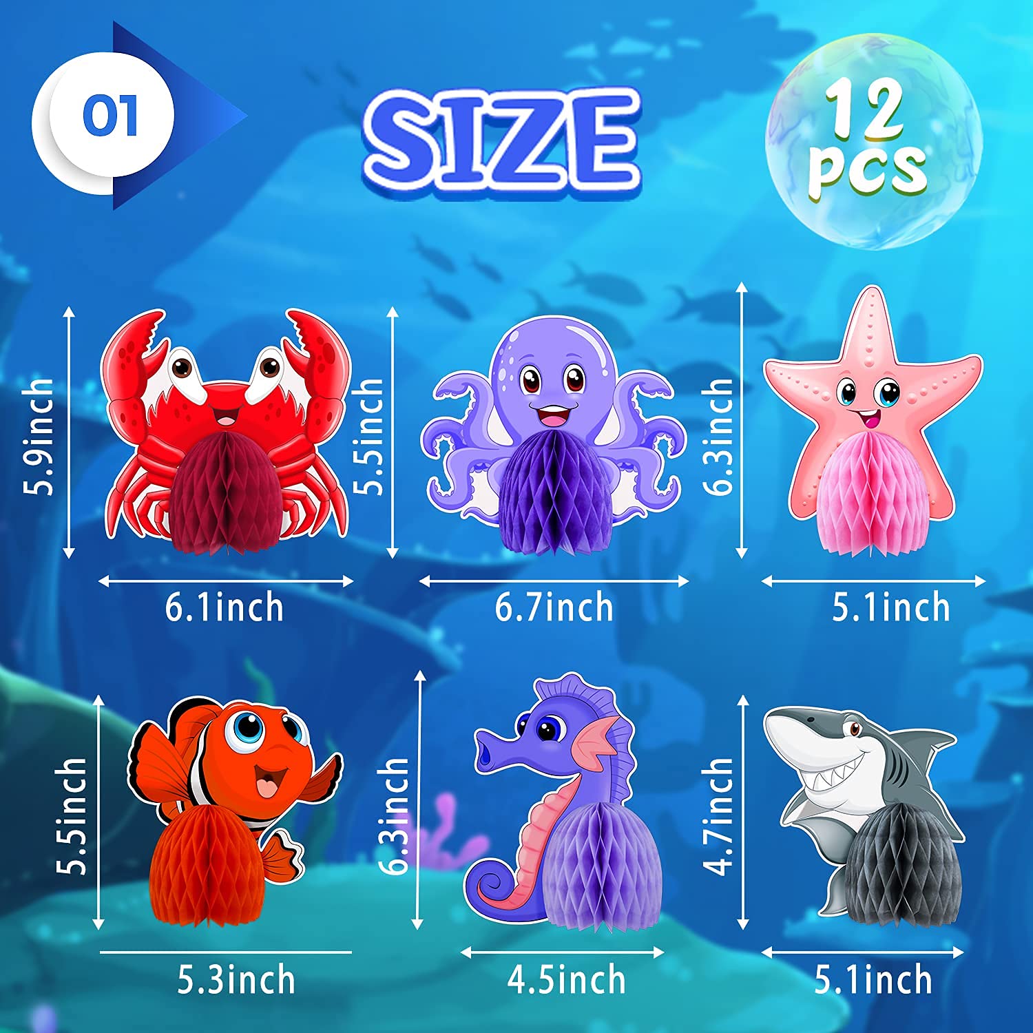 12 Pieces Sea Animal Honeycomb Centerpiece Under The Sea Party 12-pieces-sea-animal-honeycomb-centerpiece-under-the-sea-party