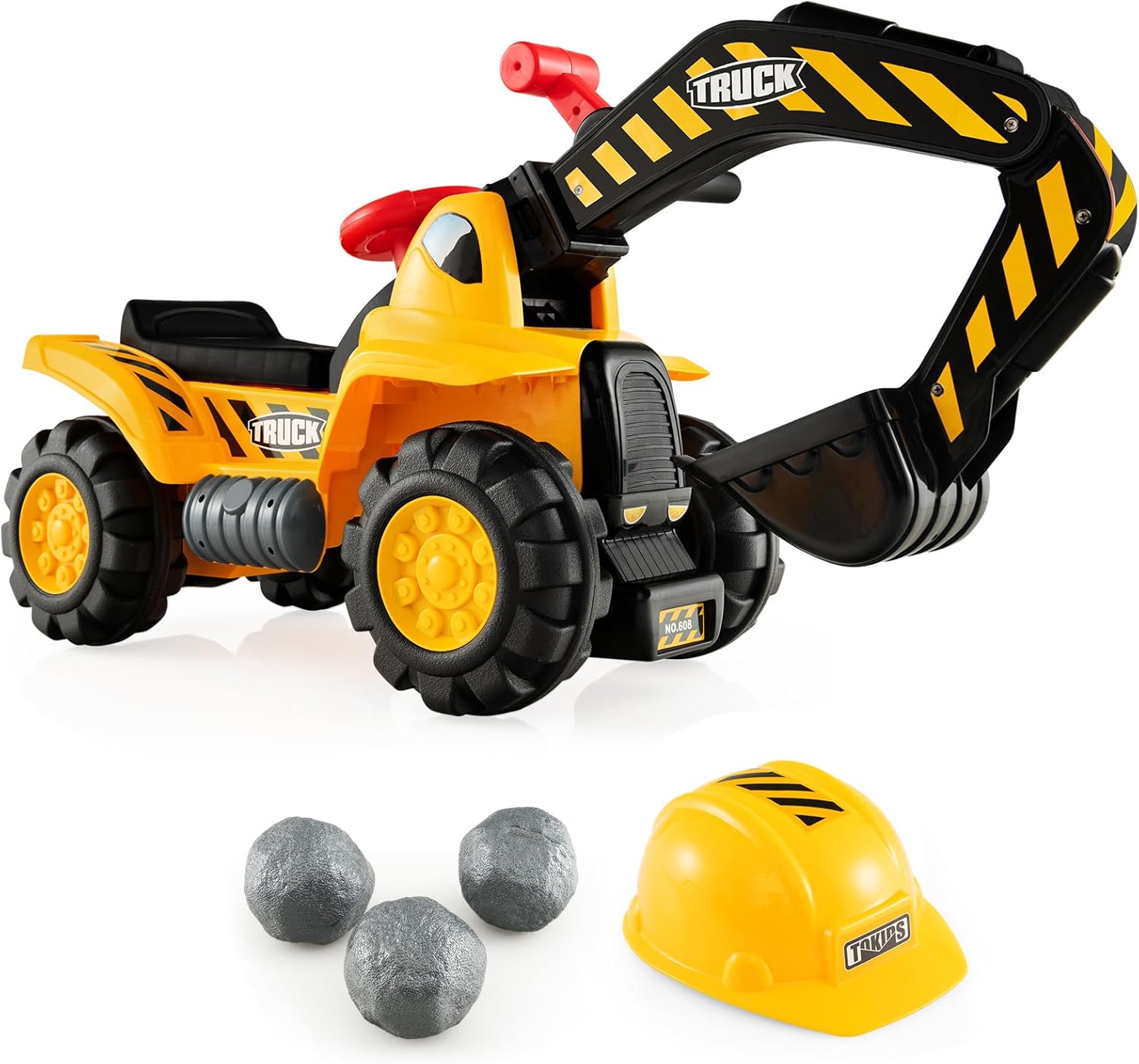 Amazon.com: Costzon Kids Ride on Construction Excavator, Kids Digger ...